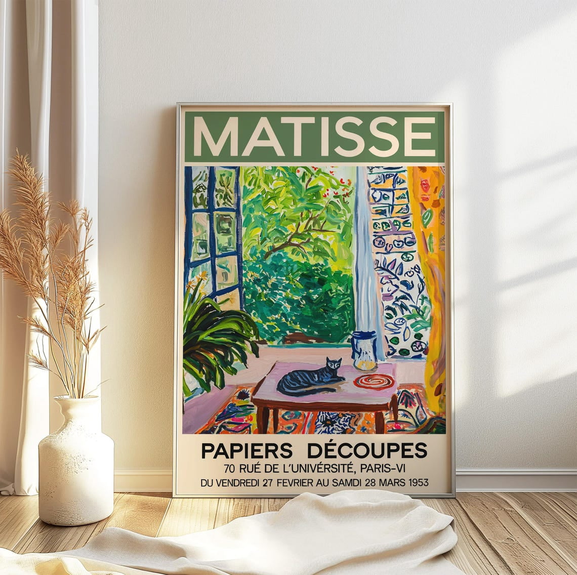 Henri Matisse Poster, Botanical Art, Matisse Decor, Cat Print, Floral ...