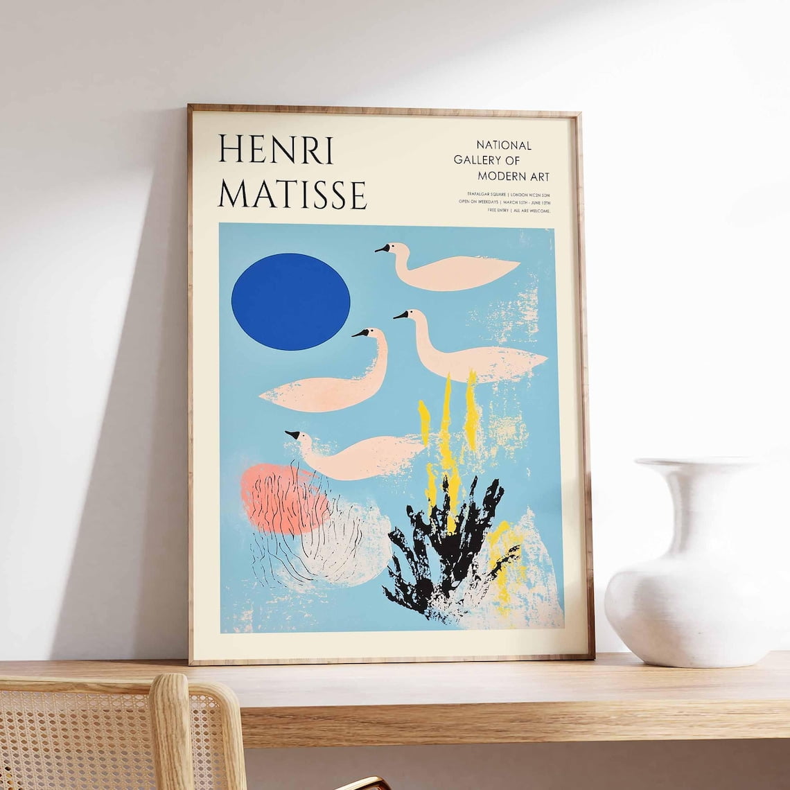 Henri Matisse Poster, Swan Poster, Animal Print, Boho Decor, Botanical ...