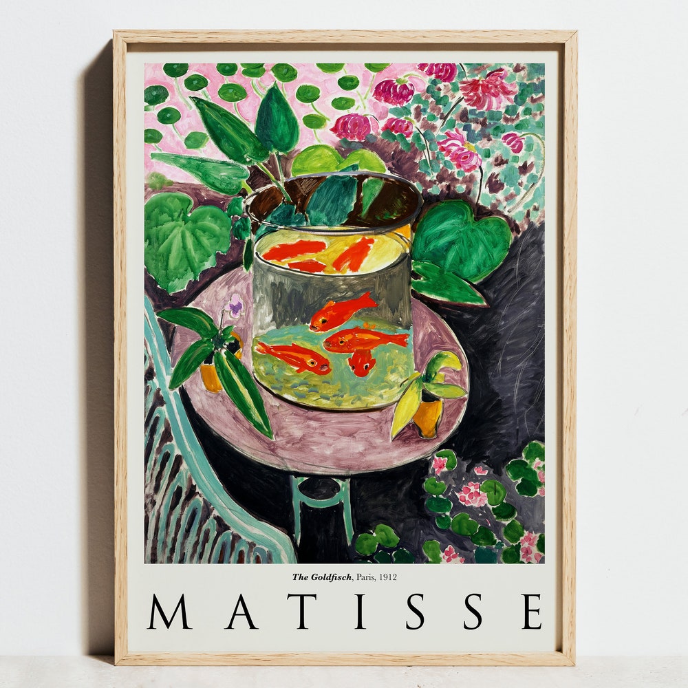 Henri Matisse Print, Goldfish Exhibition Poster, Pink Green Floral Wall ...