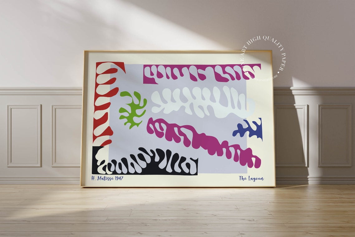 Henri Matisse Print Purple Abstract Poster The Lagoon 1947 Mid Century ...