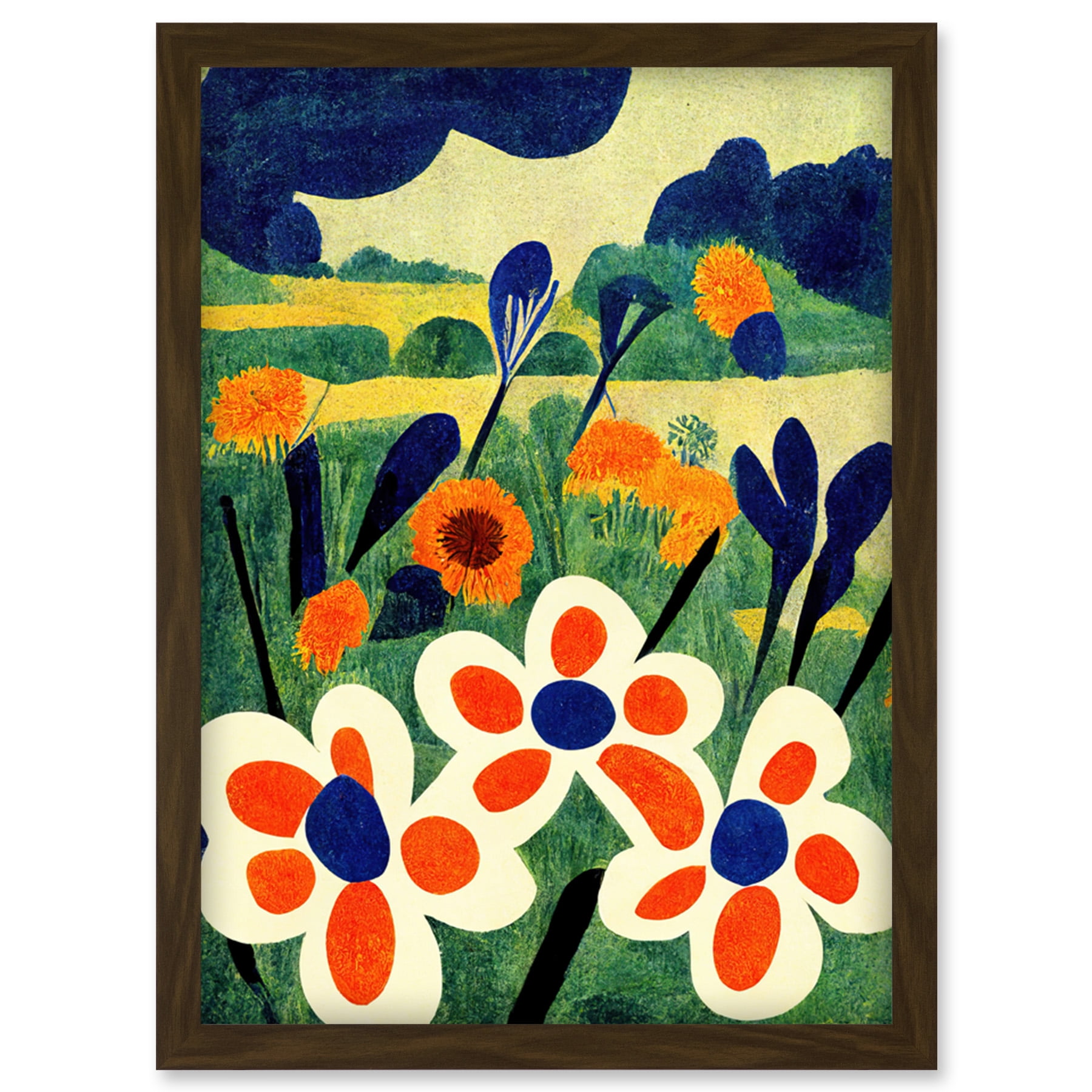 Henri Matisse Style Meadow Flowers Iris Artwork Framed Wall Art Print ...