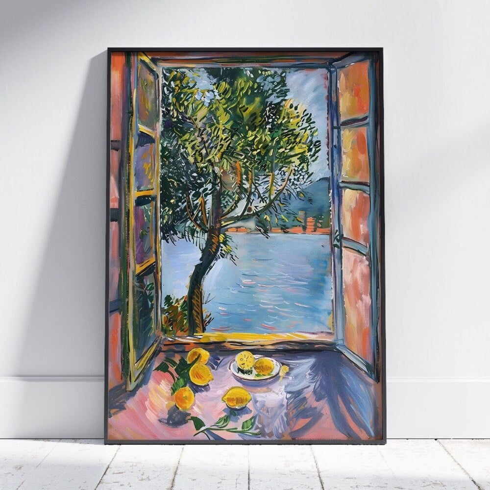 Henri Matisse Style Open Window Poster, Coastal Viewt Print ...