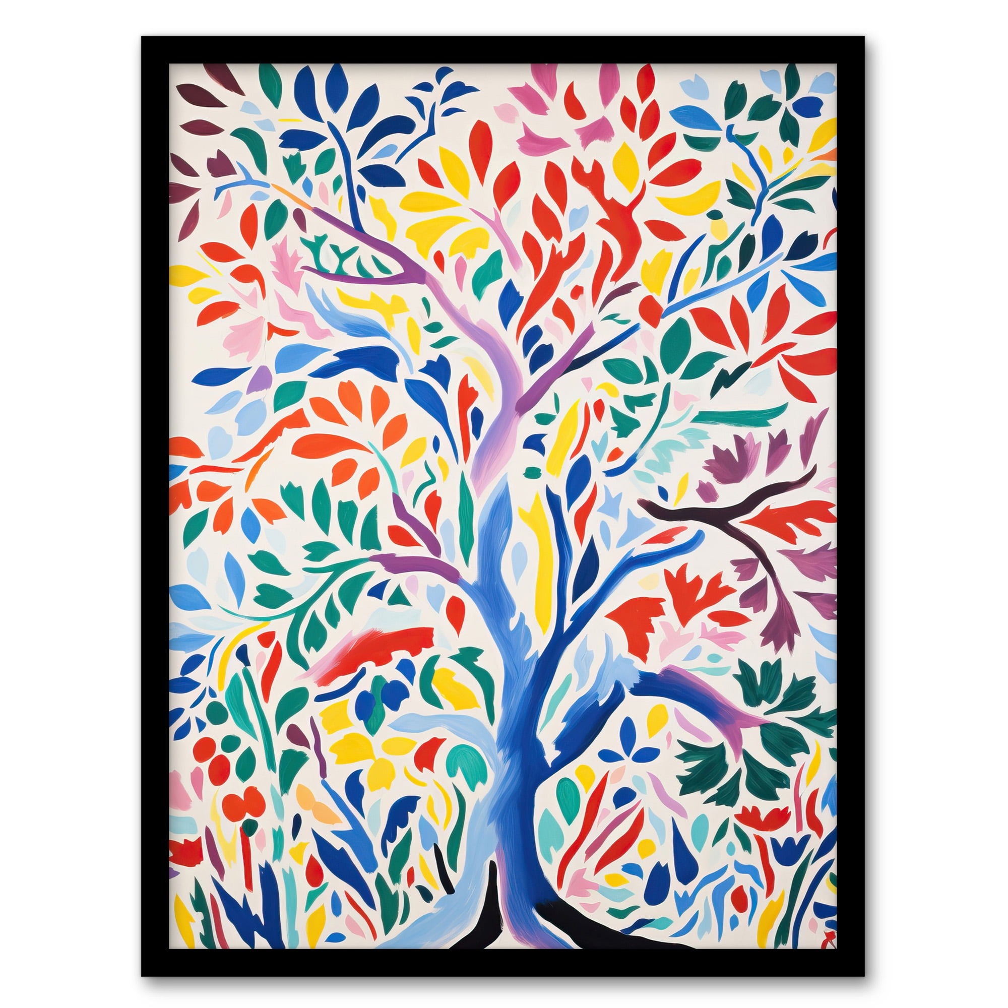 Henri Matisse Style Tree Multi Coloured Forest Nature Artwork Framed Wall Art Print A4 - Walmart.com