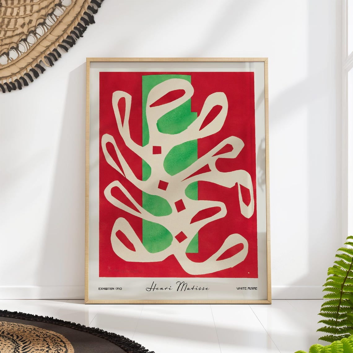 Henri Matisse White Algae Exhibition Poster - Vintage Modern Art Print - Red And Green Abstract ...