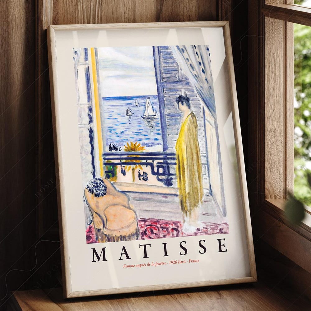 Henri Matisse Woman By The Window Coastal Wall Art Harbour Boats Ocean ...