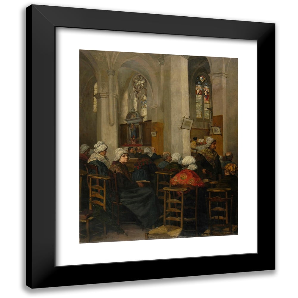 Henri Pille 15x18 Black Modern Framed Museum Art Print Titled - Mass in ...