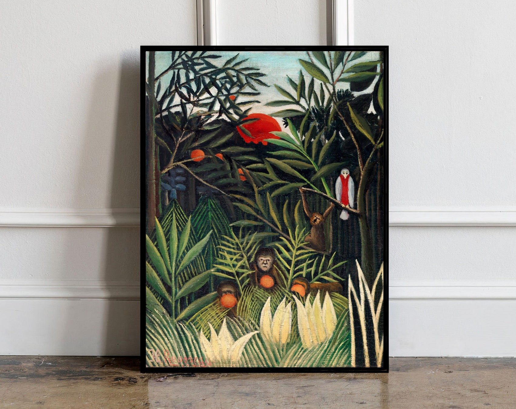Henri Rousseau Monkeys and Parrot, Henri Rousseau print, Henri Rousseau ...