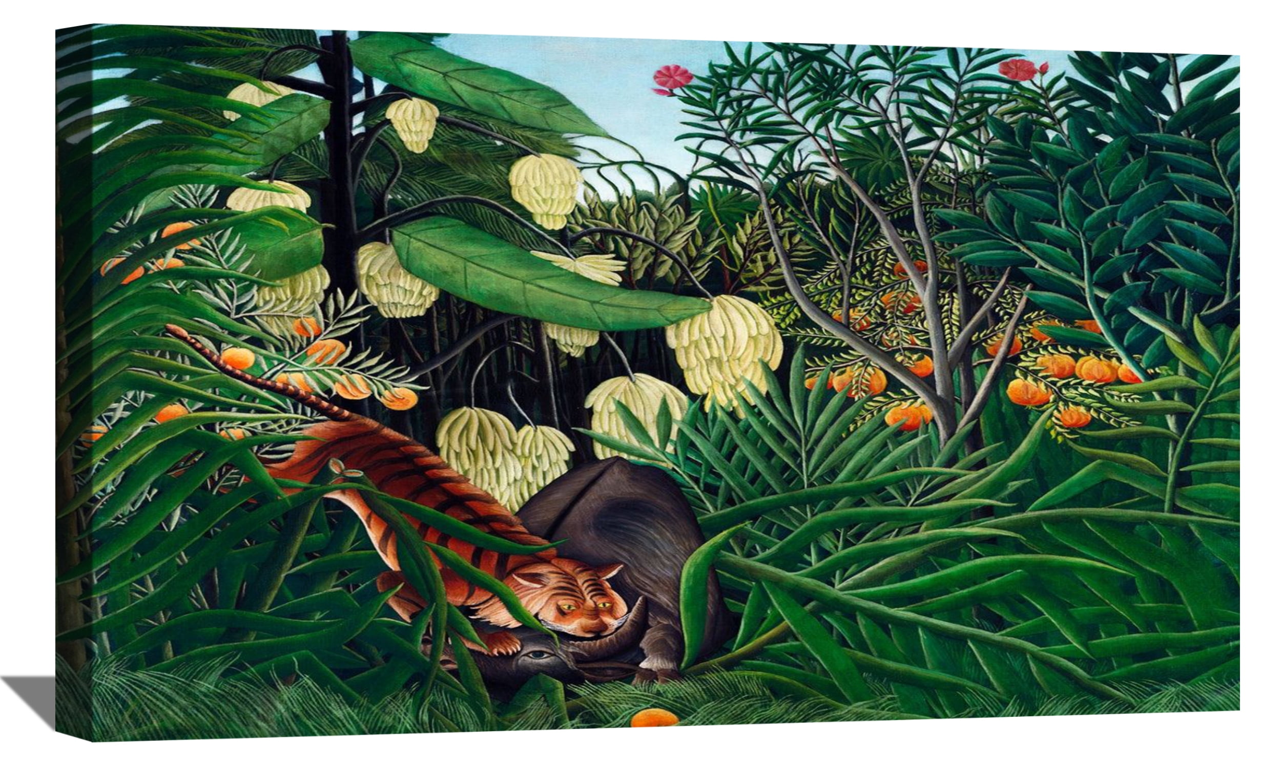 Henri Rousseau Painting Wall Art Fight between a Tiger and a Buffalo ...