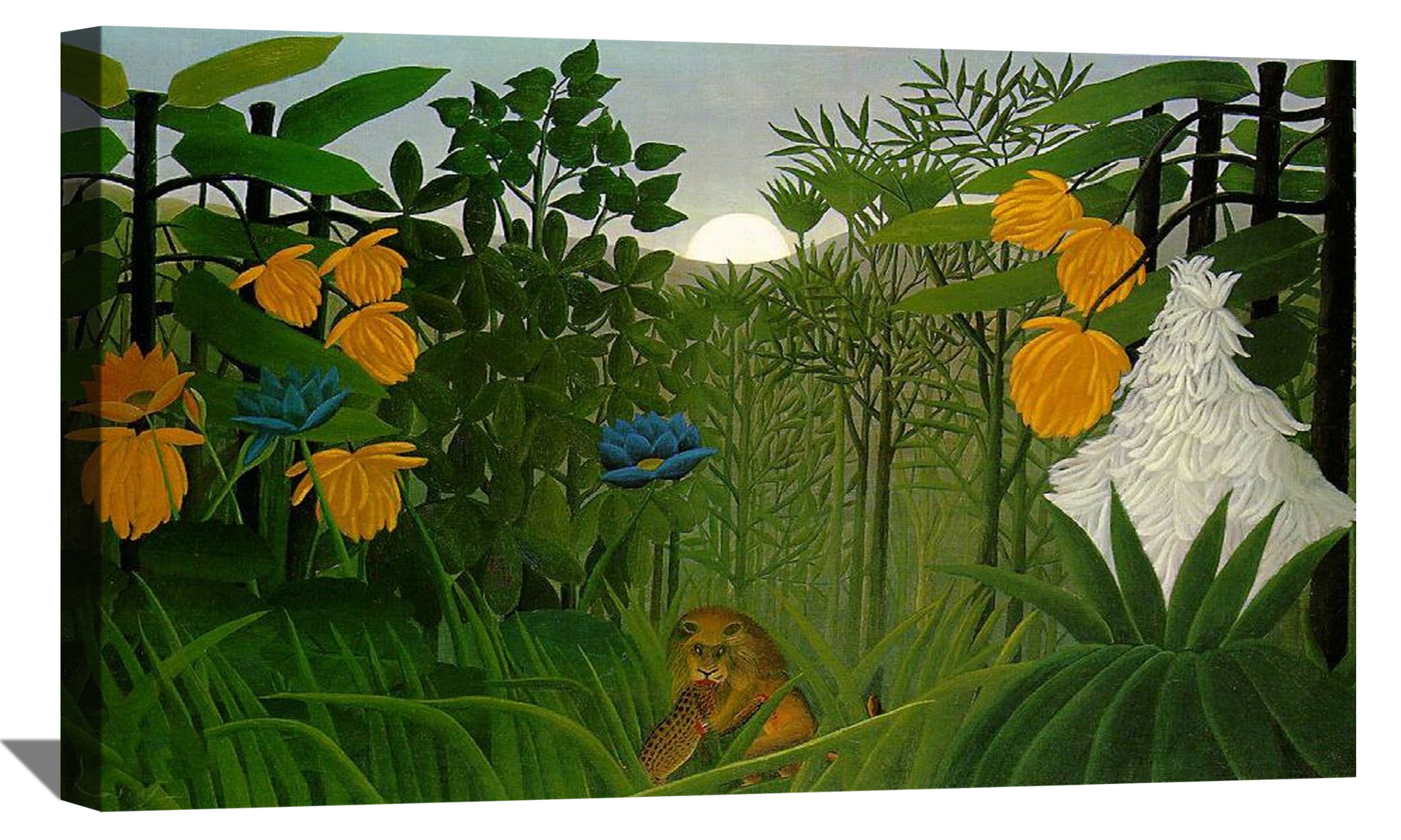 Henri Rousseau Painting Wall Art The Repast of the Lion Framed Canvas ...