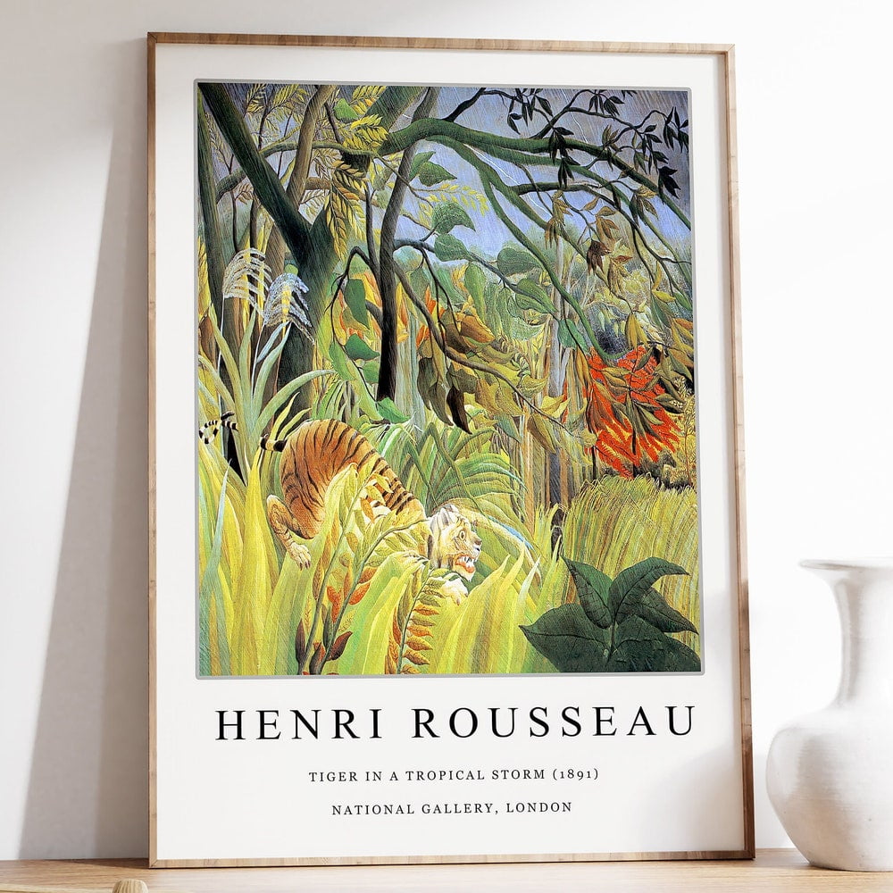 Henri Rousseau Poster, Tiger In A Tropical Storm, Henri Rousseau Print ...