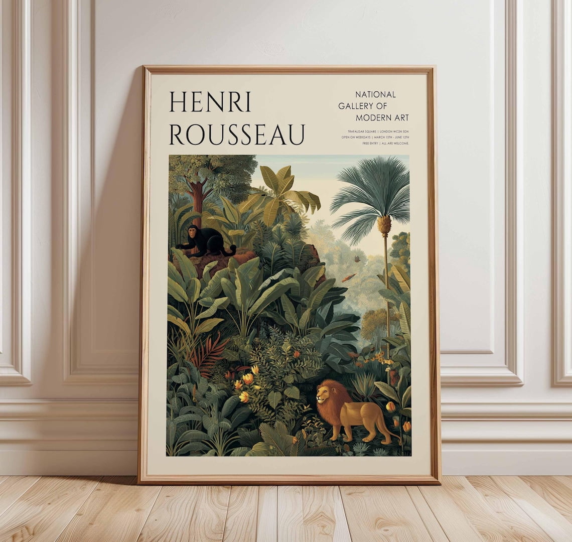 Henri Rousseau Poster, Tropical Decor, Jungle Print, Botanical Wall Art ...