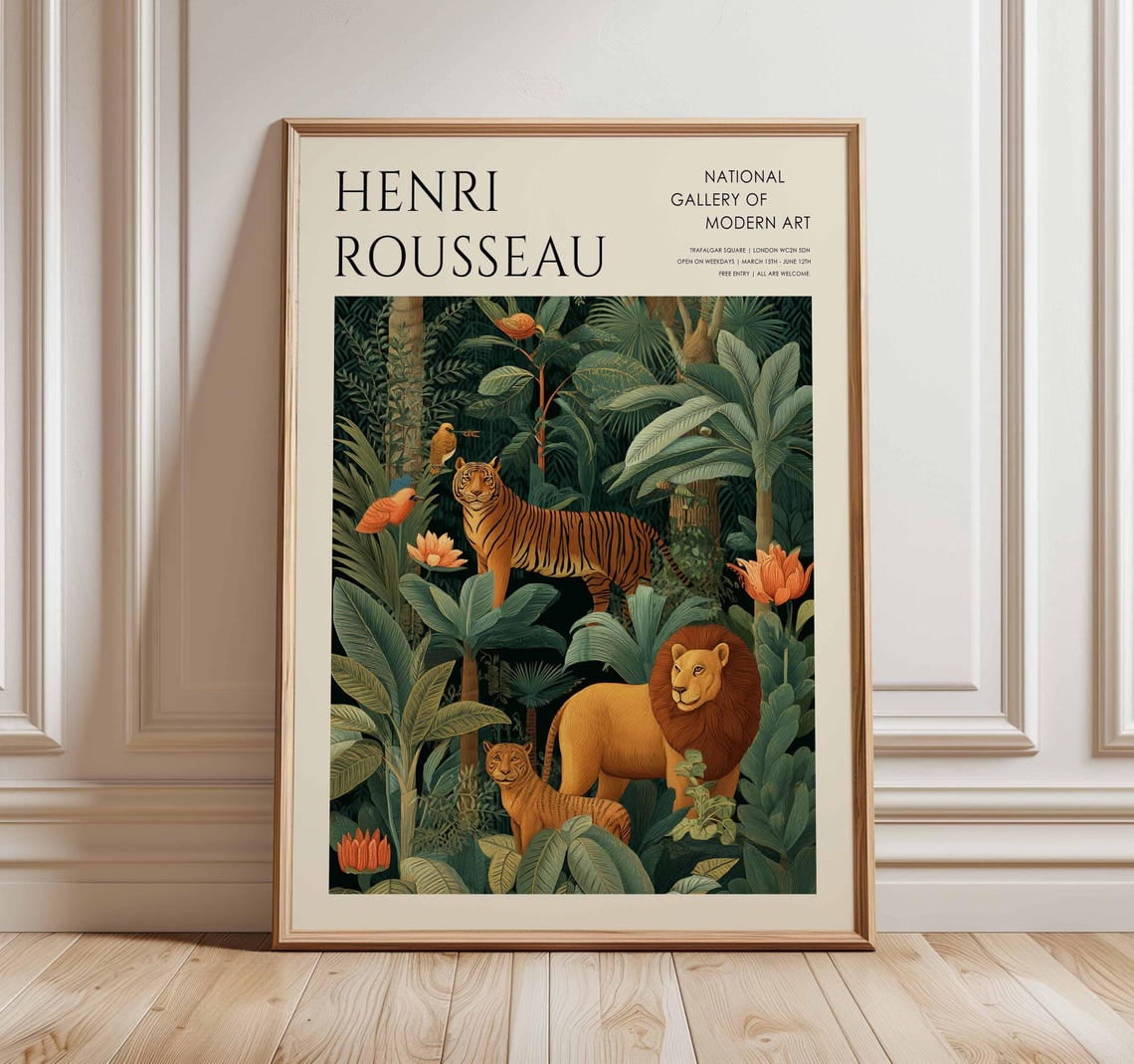 Henri Rousseau Poster, Tropical Decor, Jungle Print, Botanical Wall Art ...