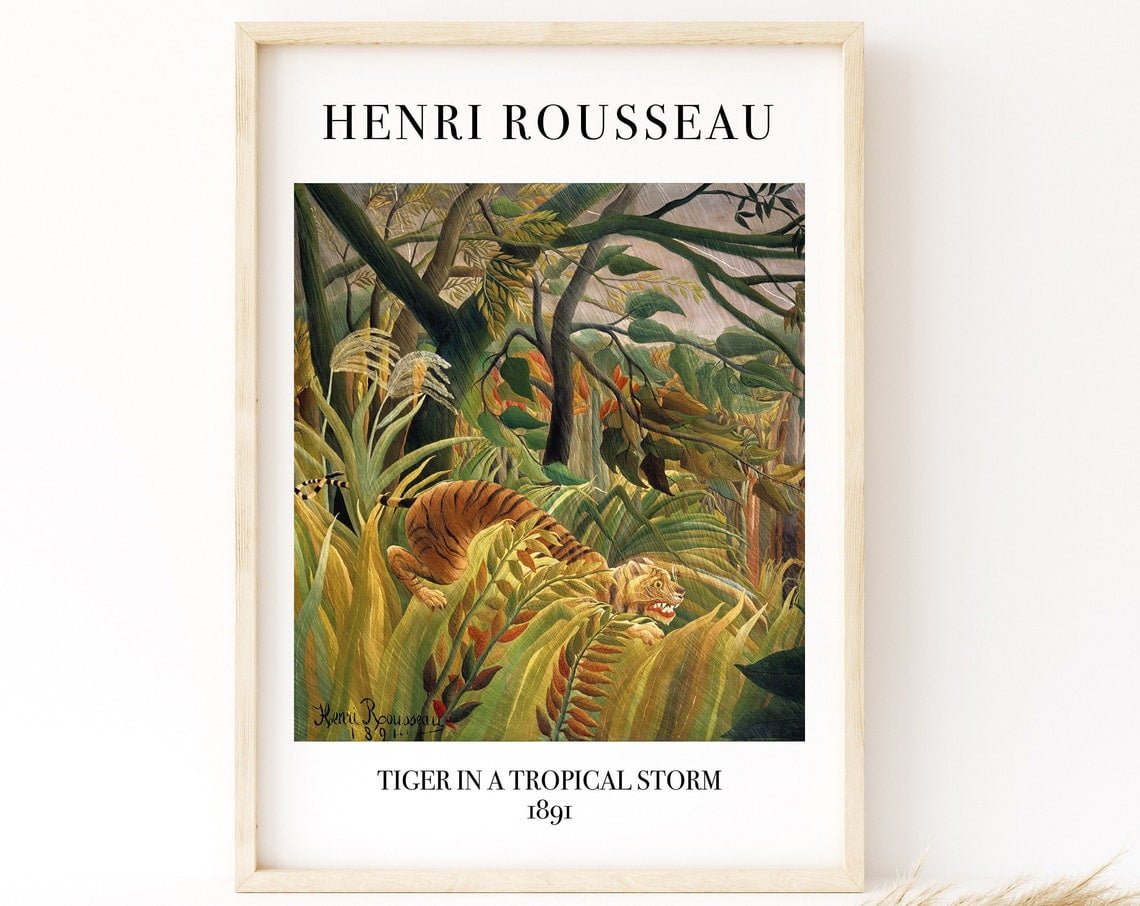 Henri Rousseau Print - Tiger In A Tropical Storm, Henri Rousseau ...