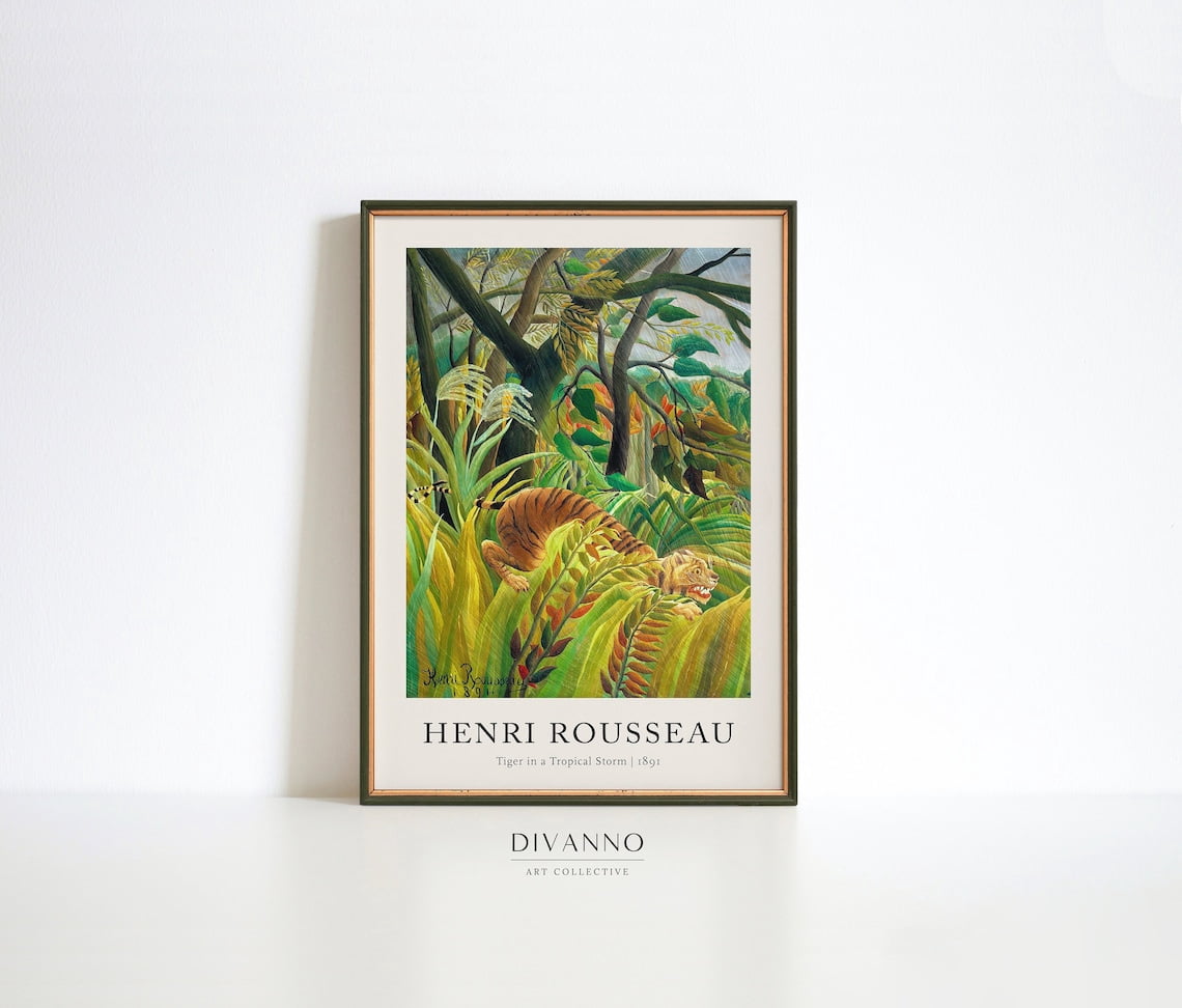 Henri Rousseau Rainforest Tiger Poster, Stretched Size 12x18 - Walmart.com