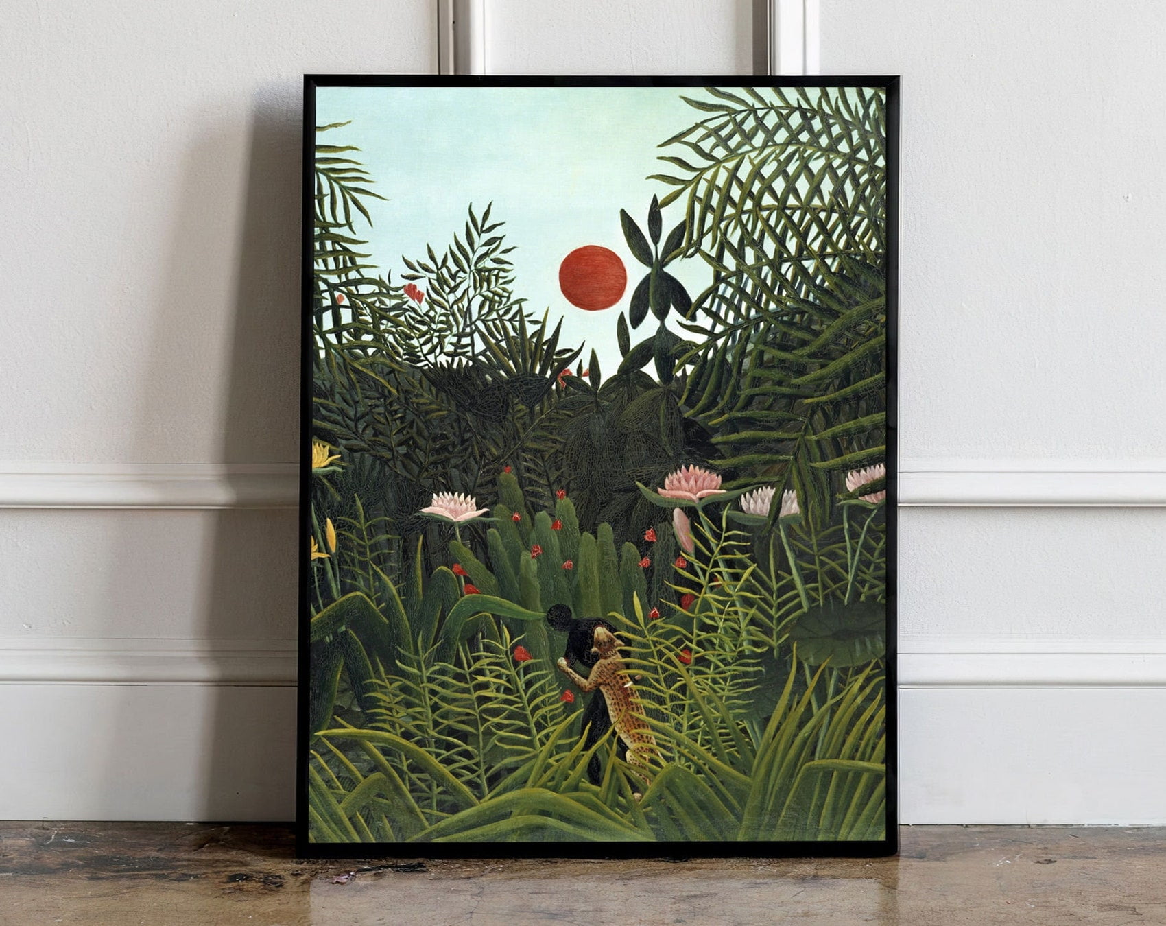 Henri Rousseau Virgin Forest with Sunset, Henri Rousseau print, Henri ...