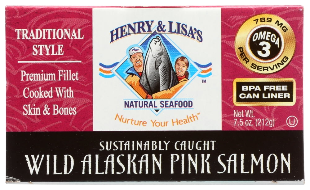 Henry And Lisa'S Natural Seafood Wild Alaskan Pink Salmon, 7.5 Oz ...