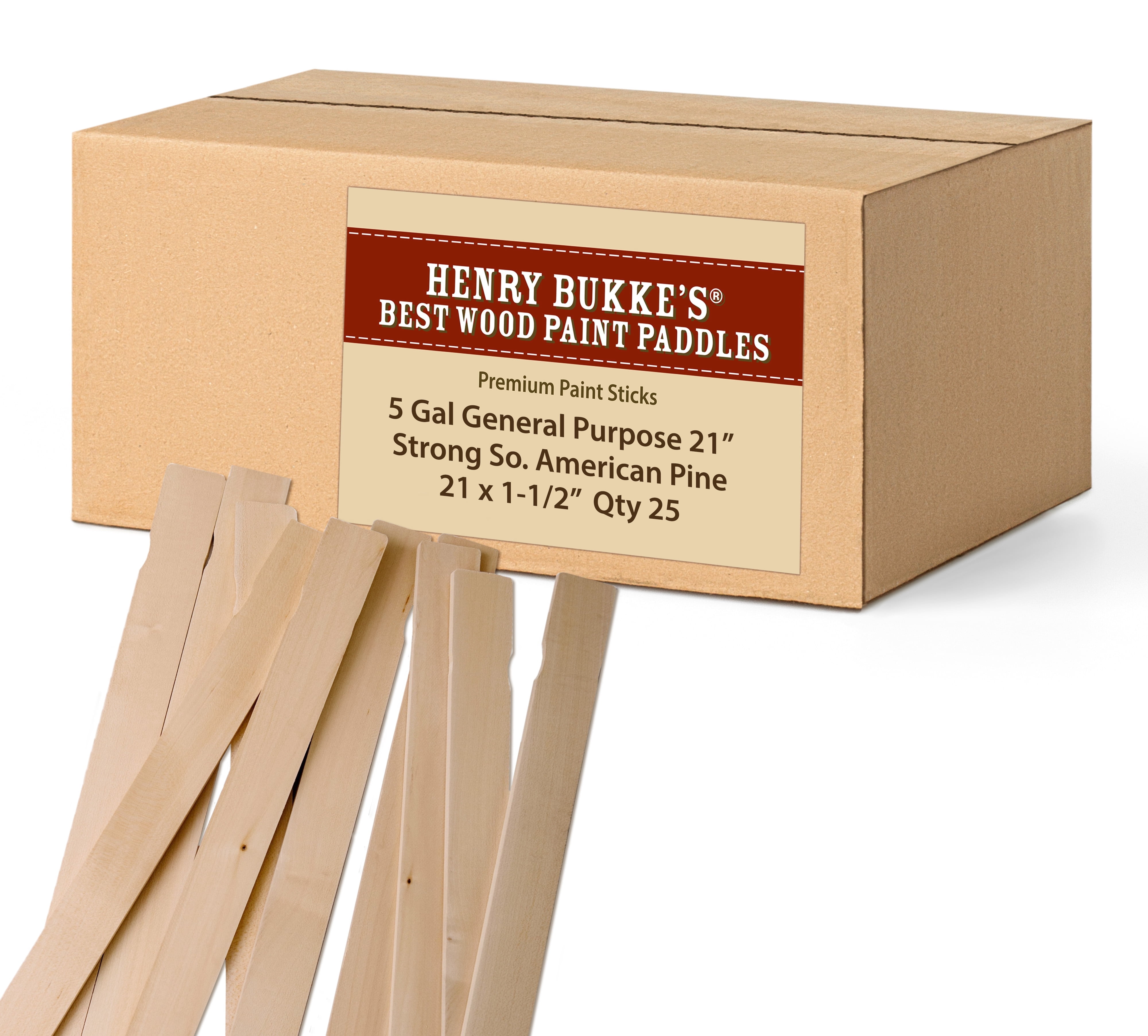 Henry Bukke’s Best® 21 in. Paint Stir Sticks – 25 Count | Sanded Pine ...