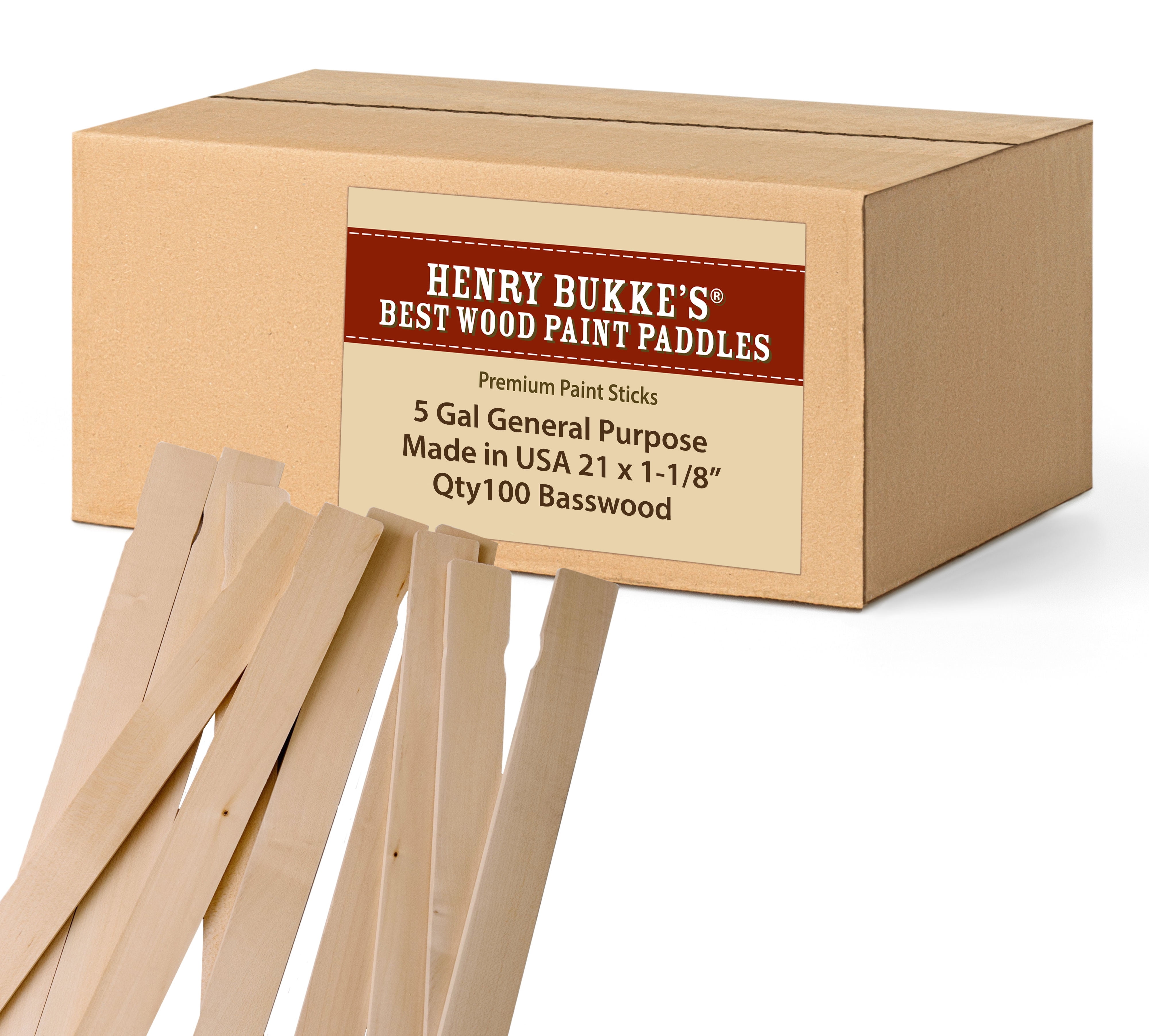 Henry Bukke's Best 5-Gal. Paint Stir Sticks, 21" x 1-1/8" Bulk 100 Ct ...