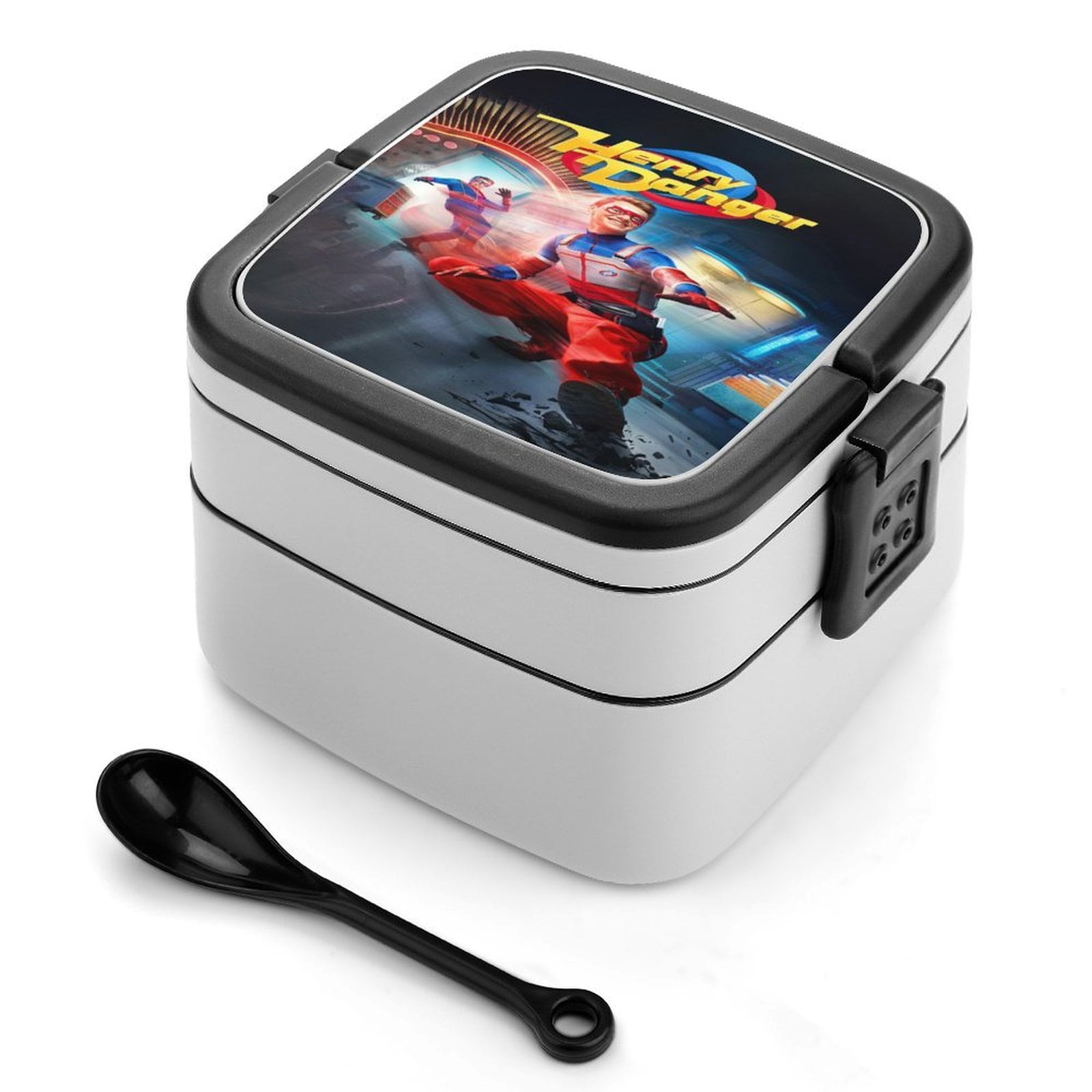 Henry Dan-Ge Bento Box Double Layer Lunch Box with Spoon And Handle ...