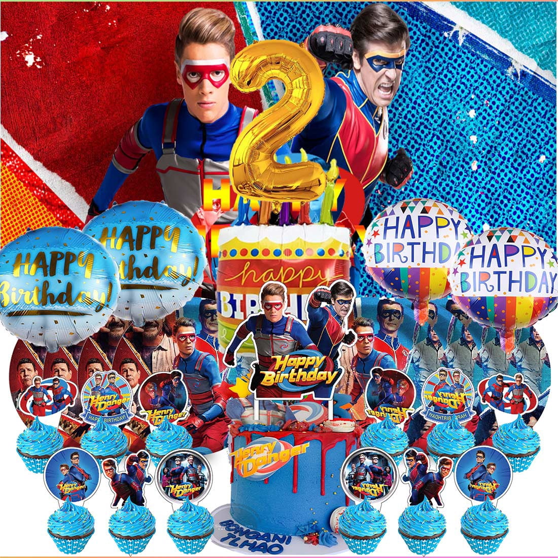 Henry Danger 2nd Tableware Balloons Cake Toppers Backdrop Banner ...