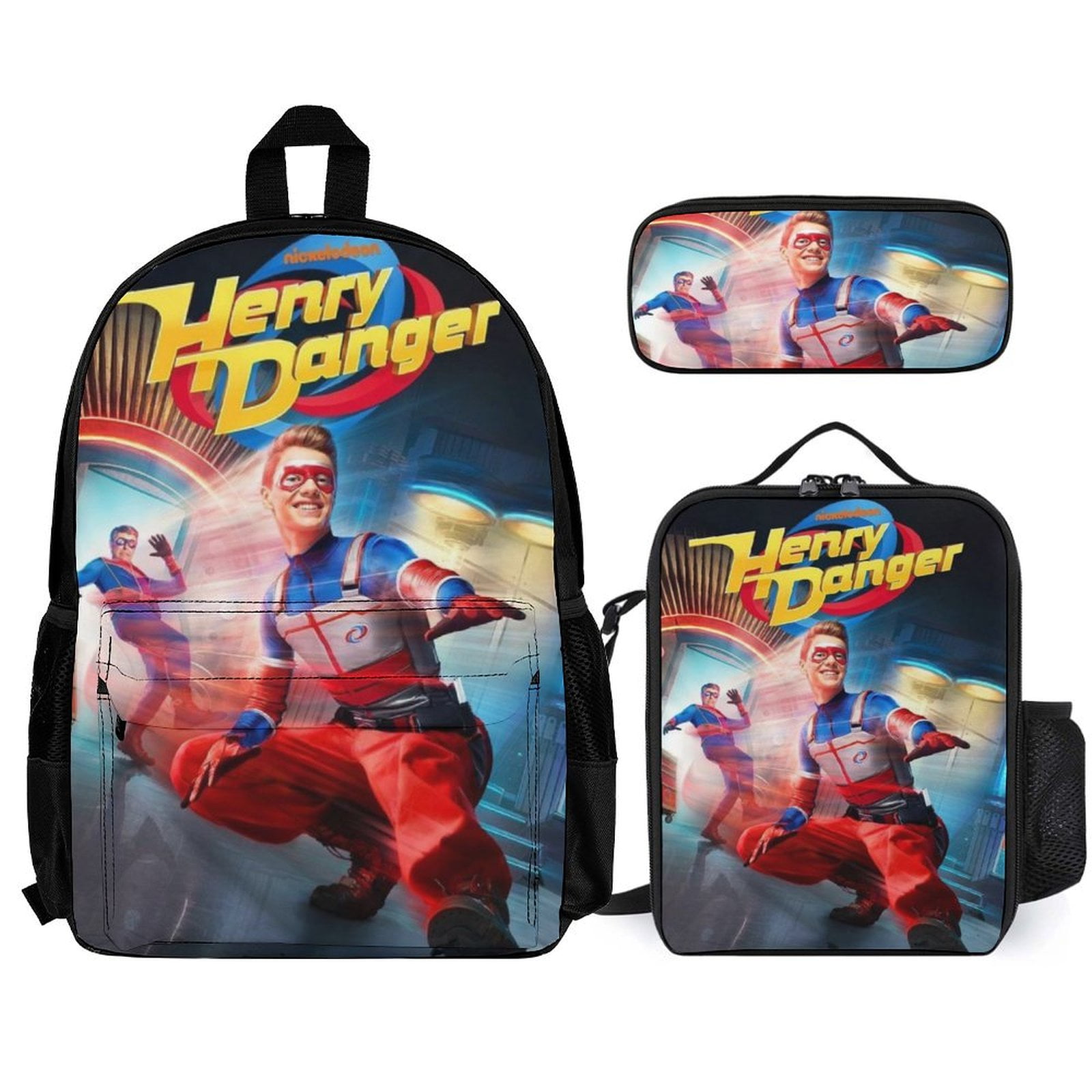 Henry Danger Backpack 3 Piece Set Combination, Lunch Bag Pencil Bag ...