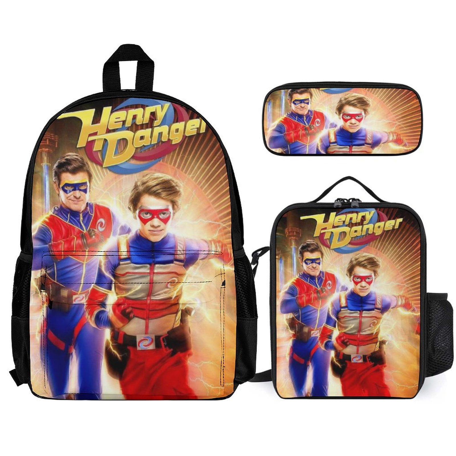 Henry Danger Backpack 3 Piece Set Combination, Lunch Bag Pencil Bag ...