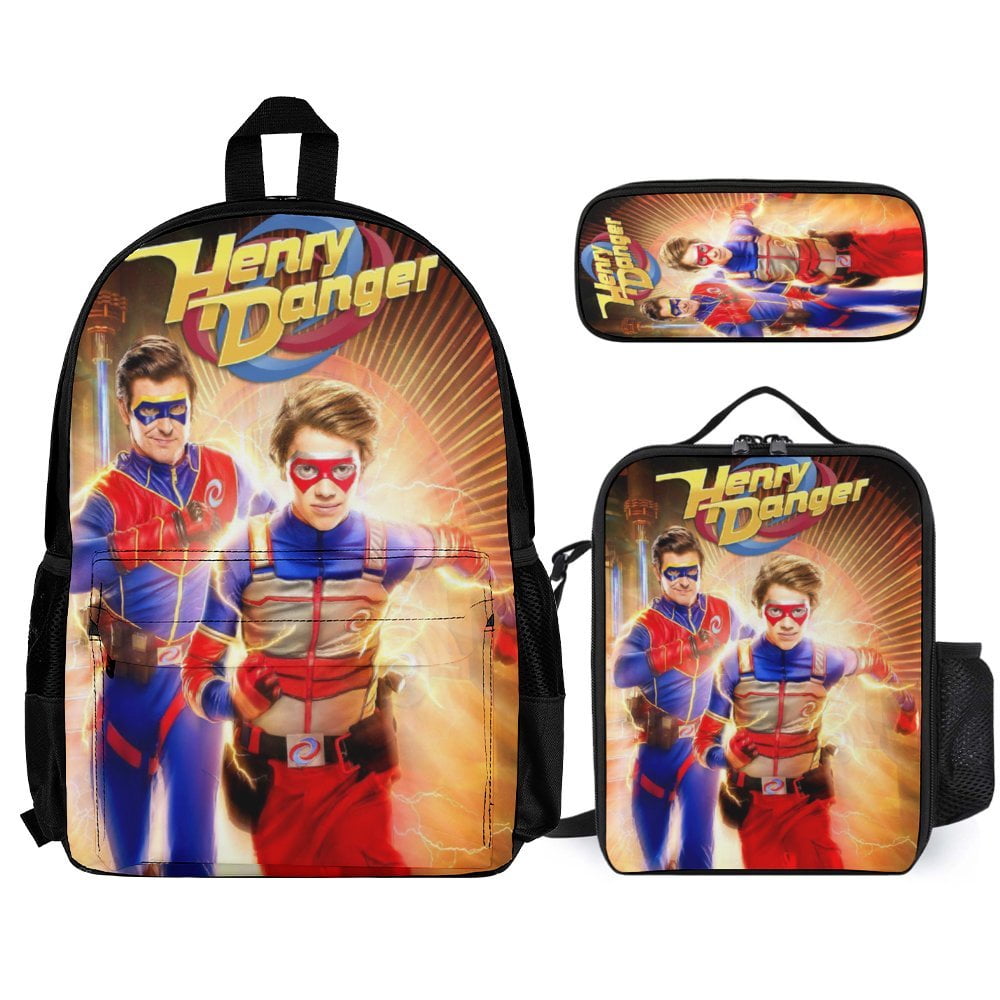 Henry Danger Backpacks 3 Piece Set Kids Bookbag School Bag with Lunch ...