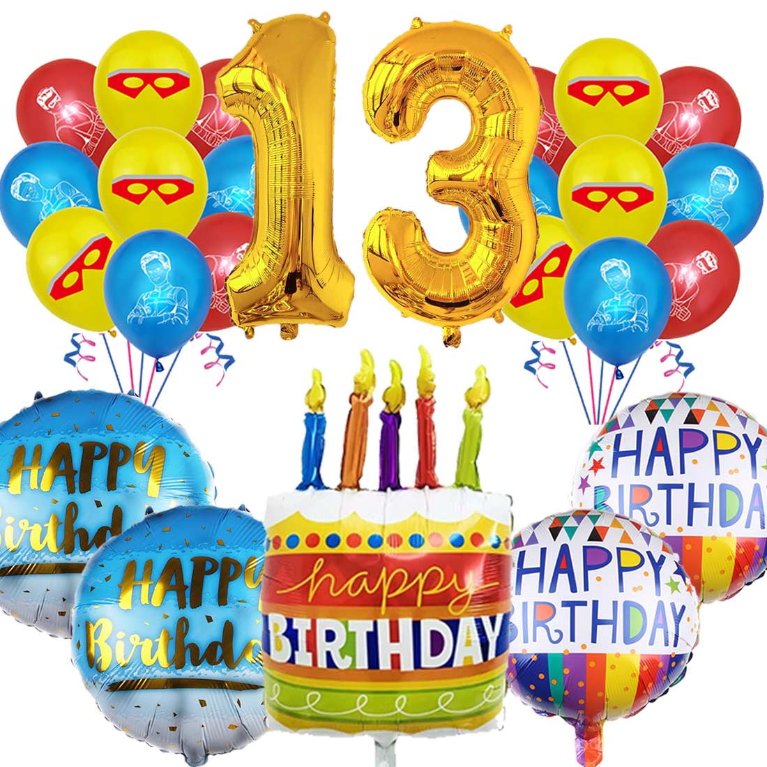 Henry Danger Balloons Party Supplies 13th Big Number Decorations Decor ...