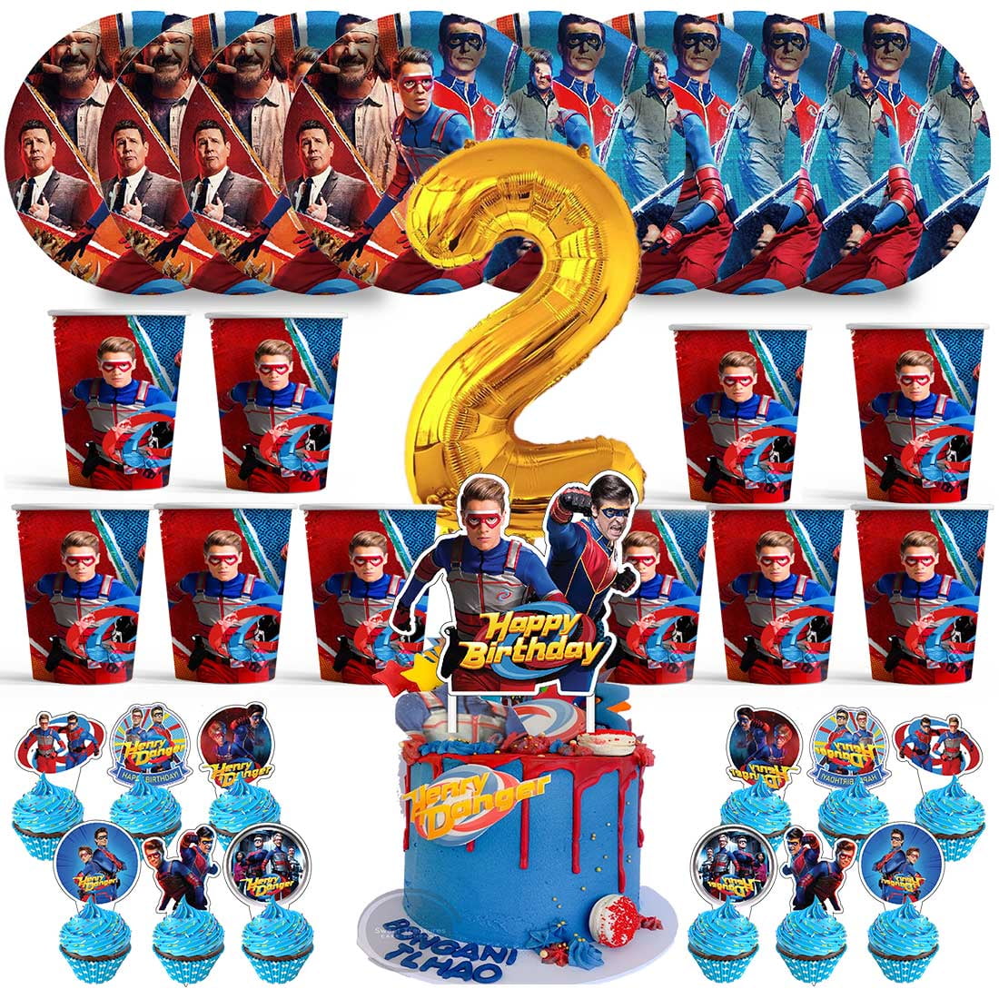 Henry Danger Birthday 2nd Cups Party Supplies Plates Fans Decorations ...