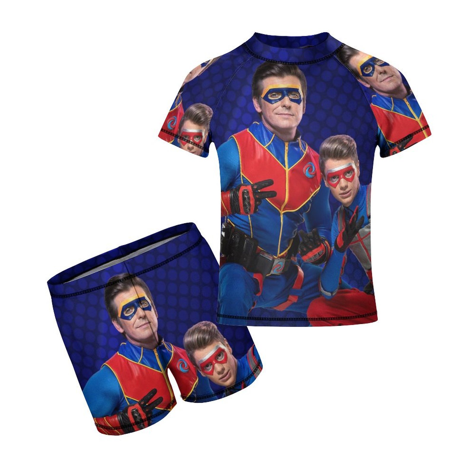 Henry Danger Boys 2-Piece Swimsuit Set, Short Sleeve Rash Guard & Swim ...