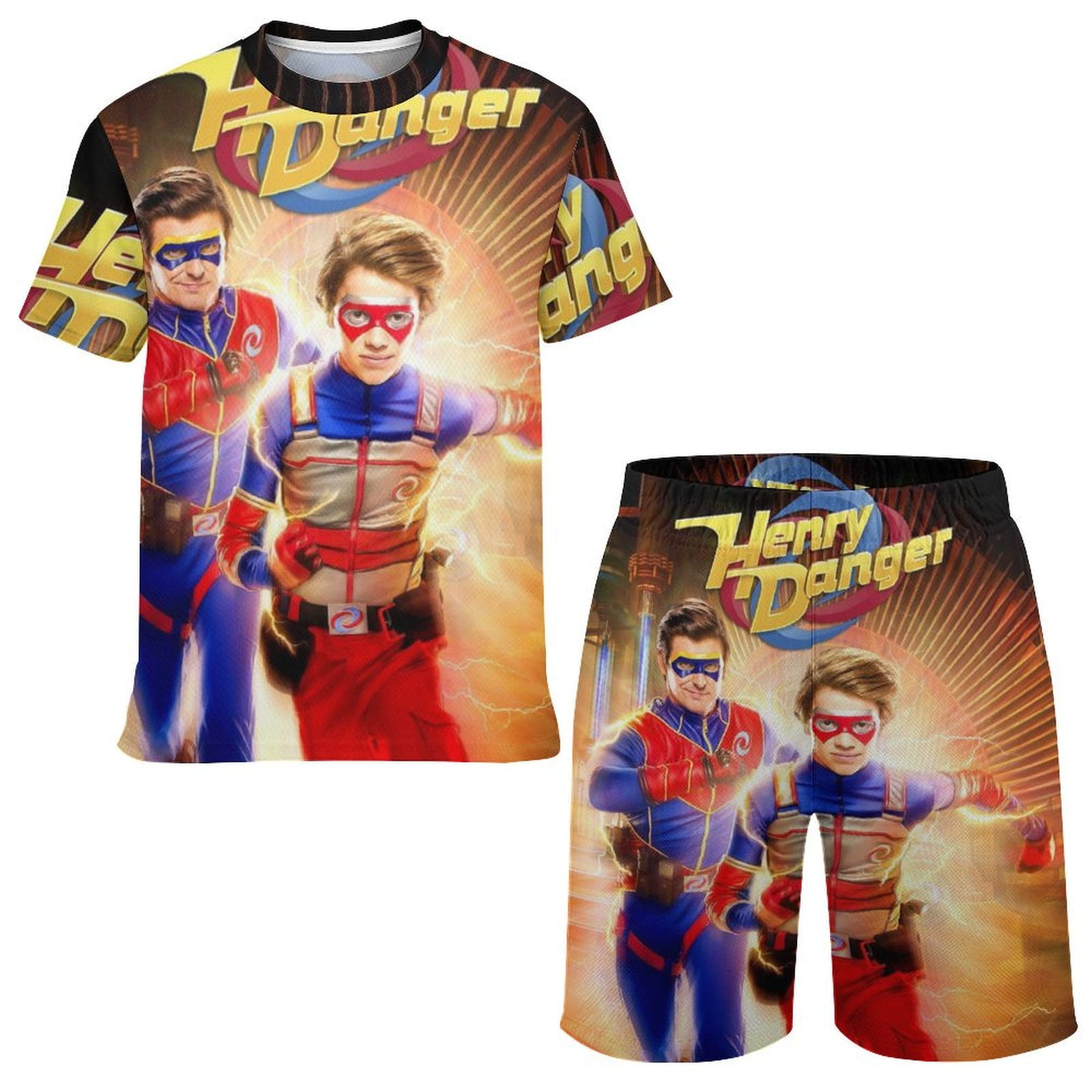 Henry Danger Boys Girls Short Sleeve Mesh T-Shirt And Shorts Outfit Set ...