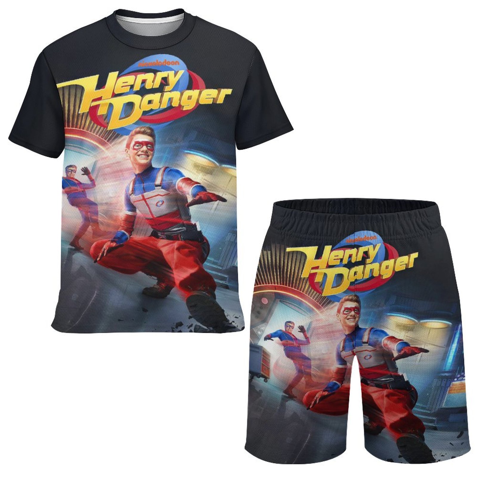 Henry Danger Boys Girls Short Sleeve Mesh T-Shirt And Shorts Outfit Set ...