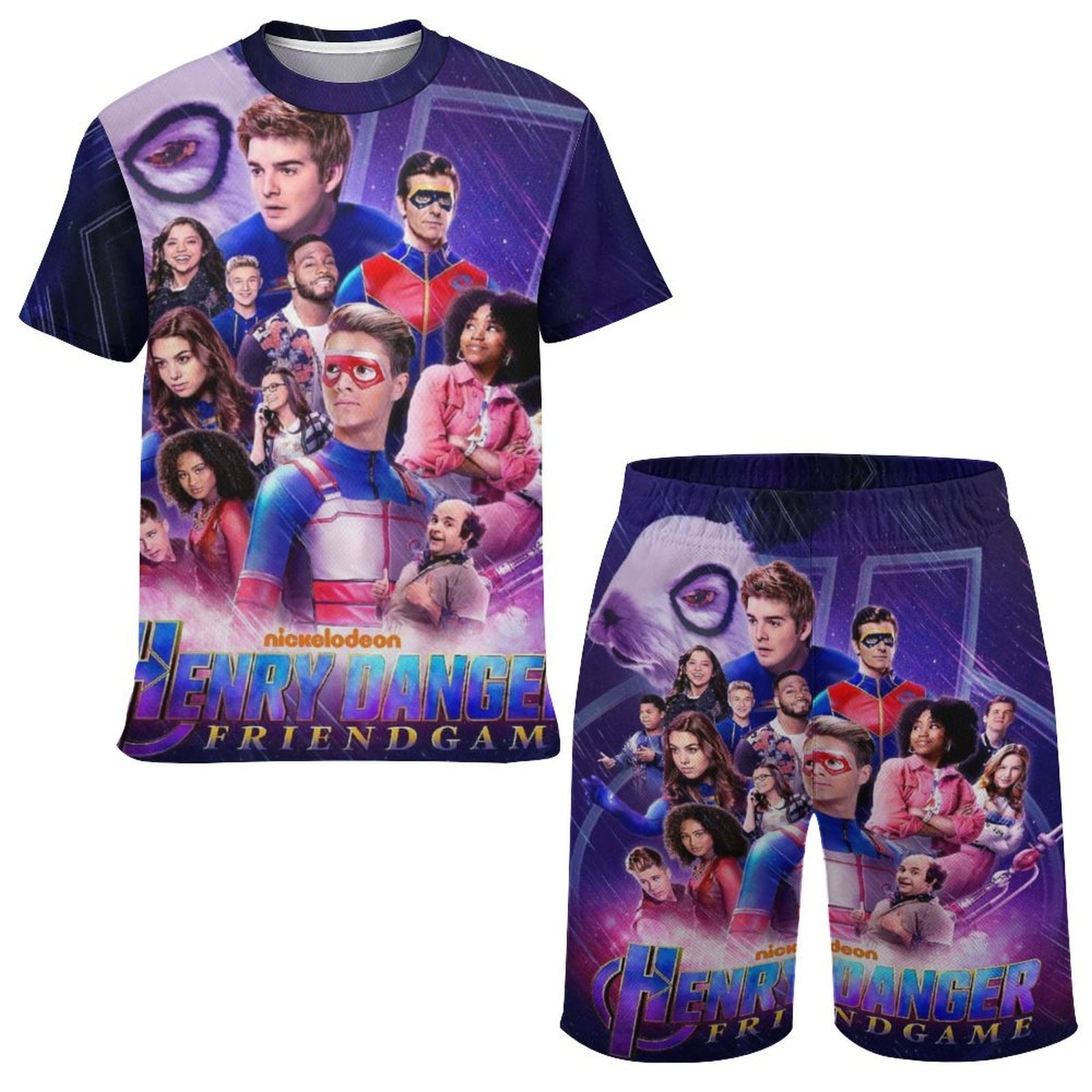 Henry Danger Boys Girls Short Sleeve Mesh T-Shirt And Shorts Outfit Set ...
