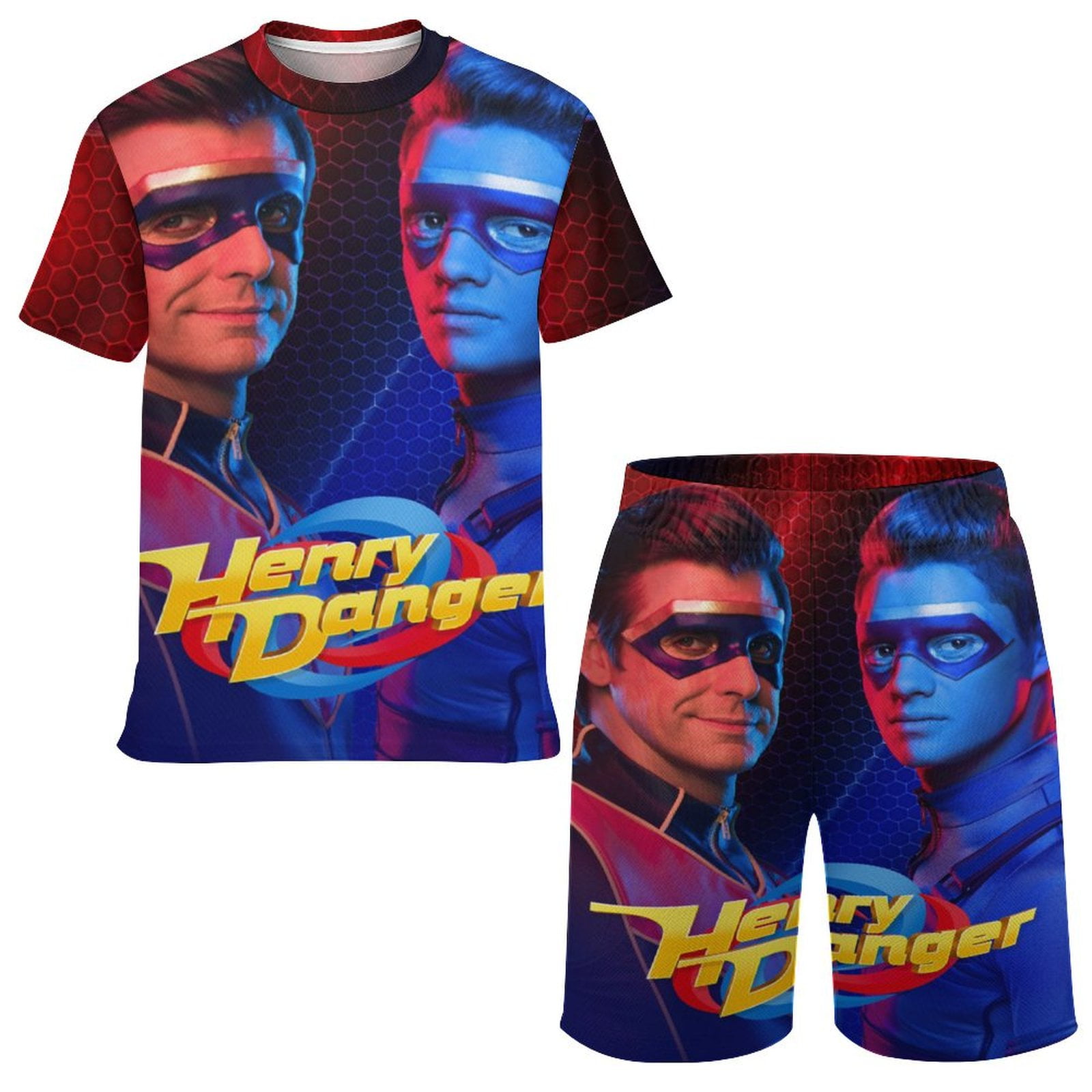Henry Danger Boys Girls Short Sleeve Mesh T-Shirt And Shorts Outfit Set ...