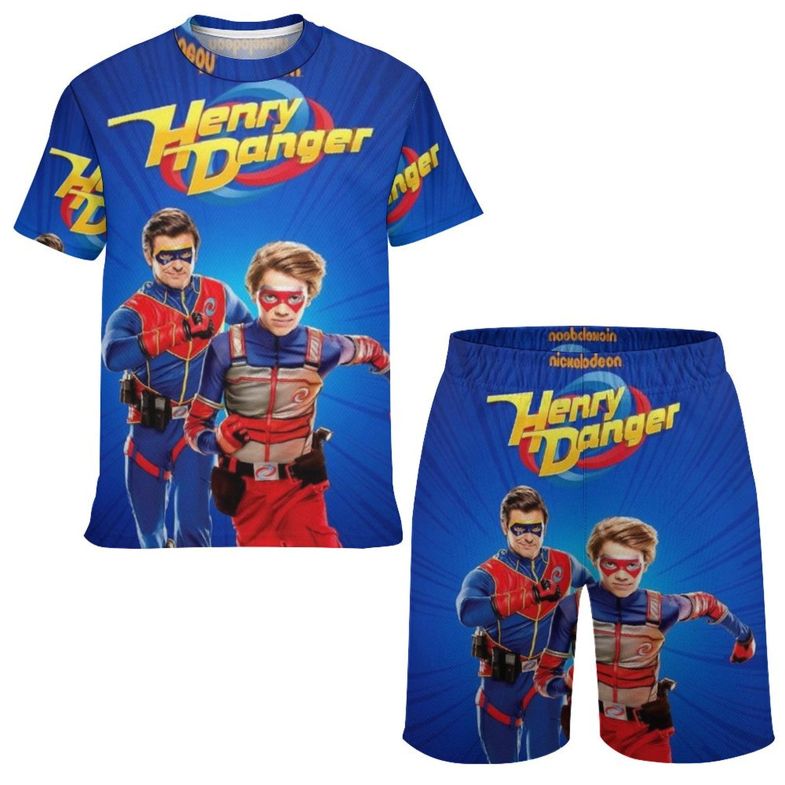 Henry Danger Boys Short Sleeve T-Shirt And Mesh Shorts Outfit Set for ...