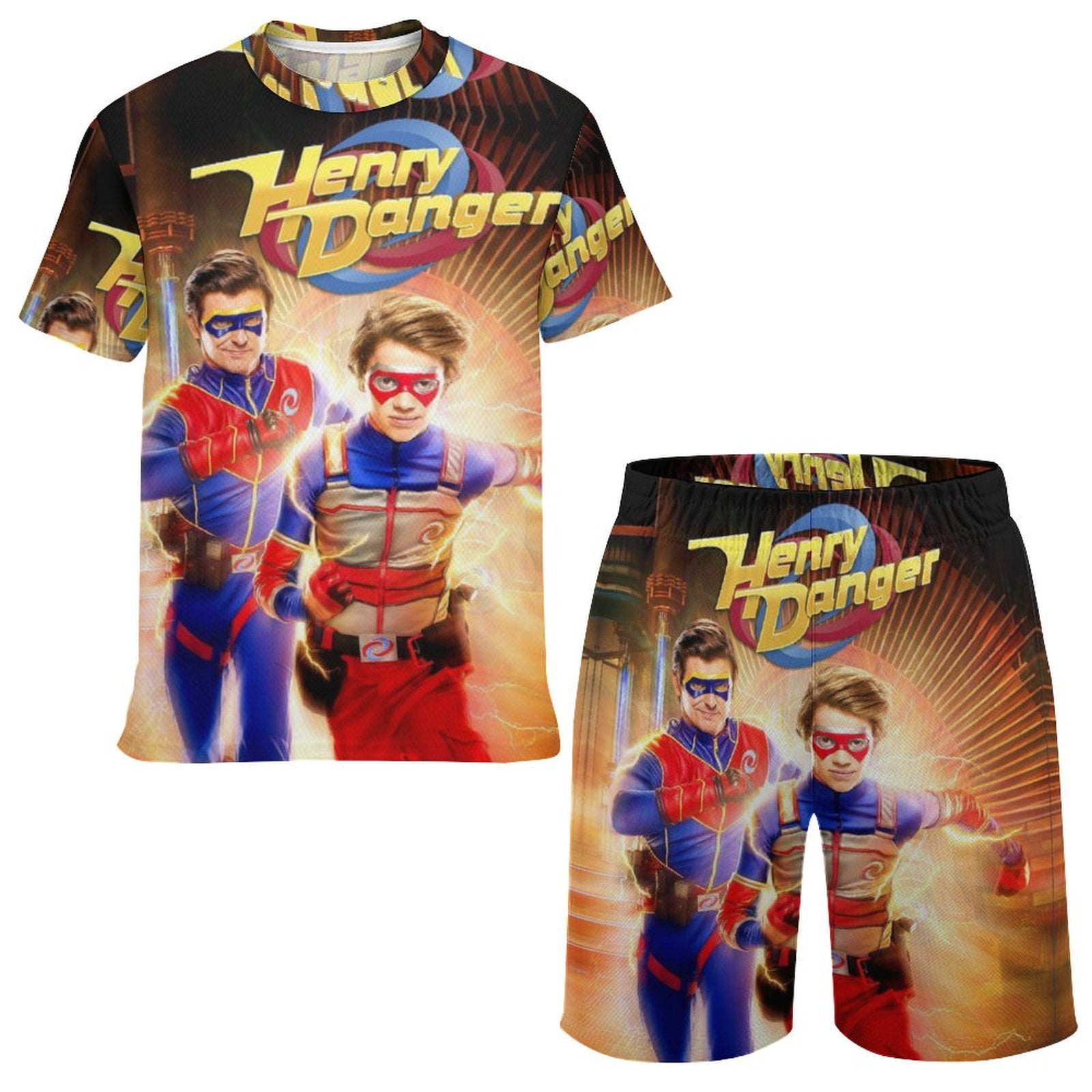 Henry Danger Boys Short Sleeve T-Shirt And Mesh Shorts Outfit Set for ...