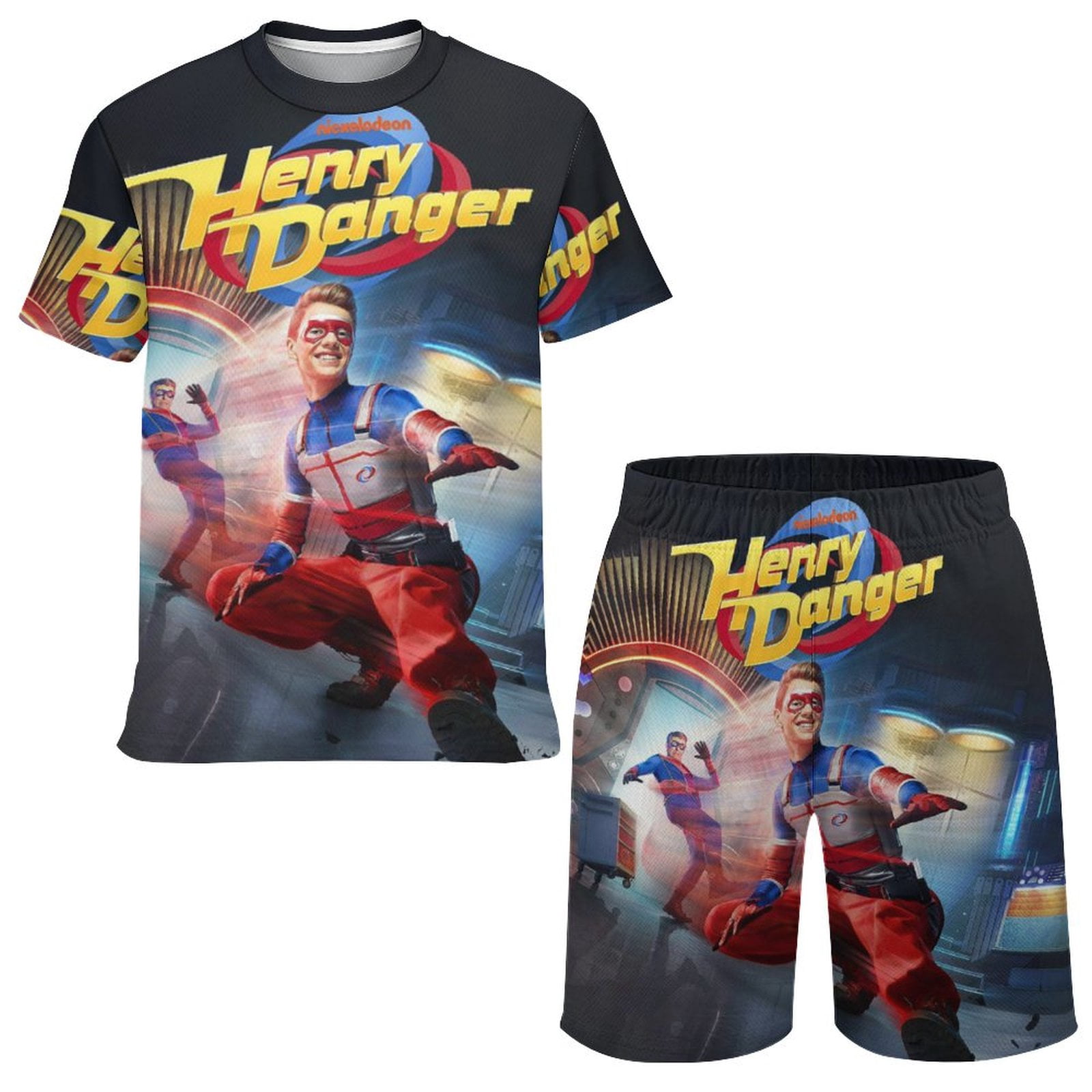 Henry Danger Boys Short Sleeve T-Shirt And Mesh Shorts Outfit Set for ...