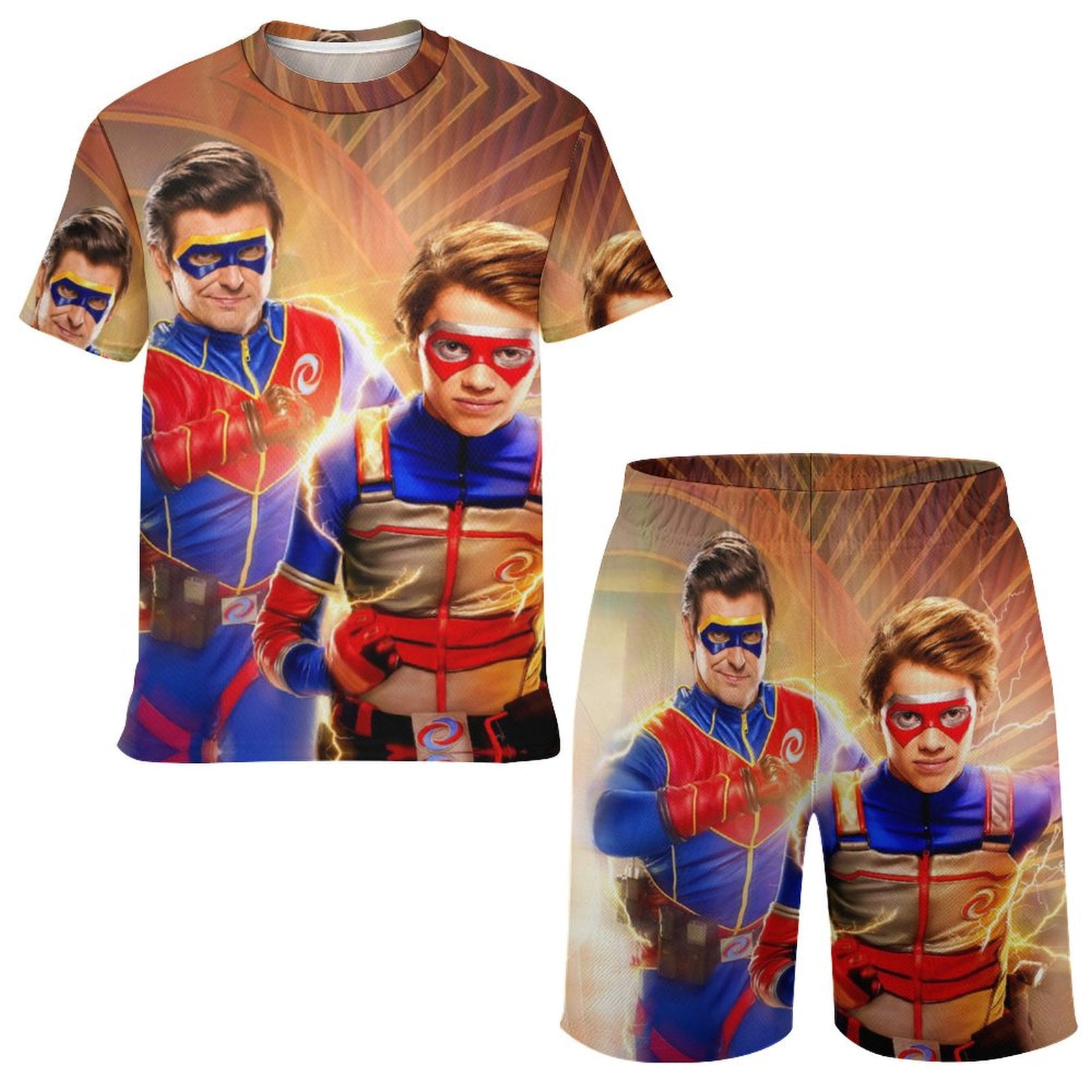 Henry Danger Boys Short Sleeve T-Shirt And Mesh Shorts Outfit Set for ...
