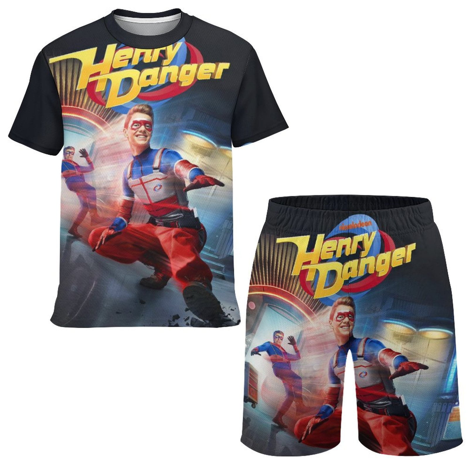 Henry Danger Boys Short Sleeve T-Shirt And Shorts Outfit Set Activewear ...