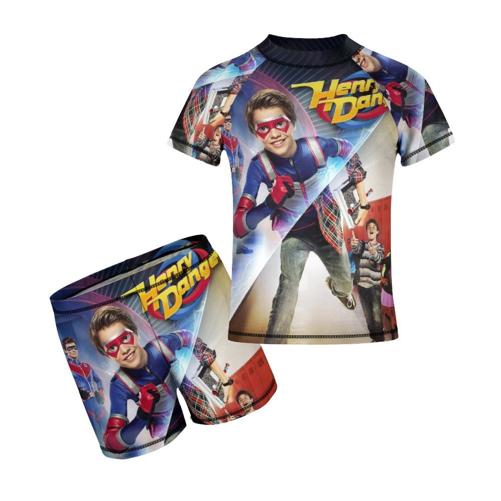 Henry Danger Boys Two Piece Swimsuit Kids Swimwear Set Short Sleeve ...