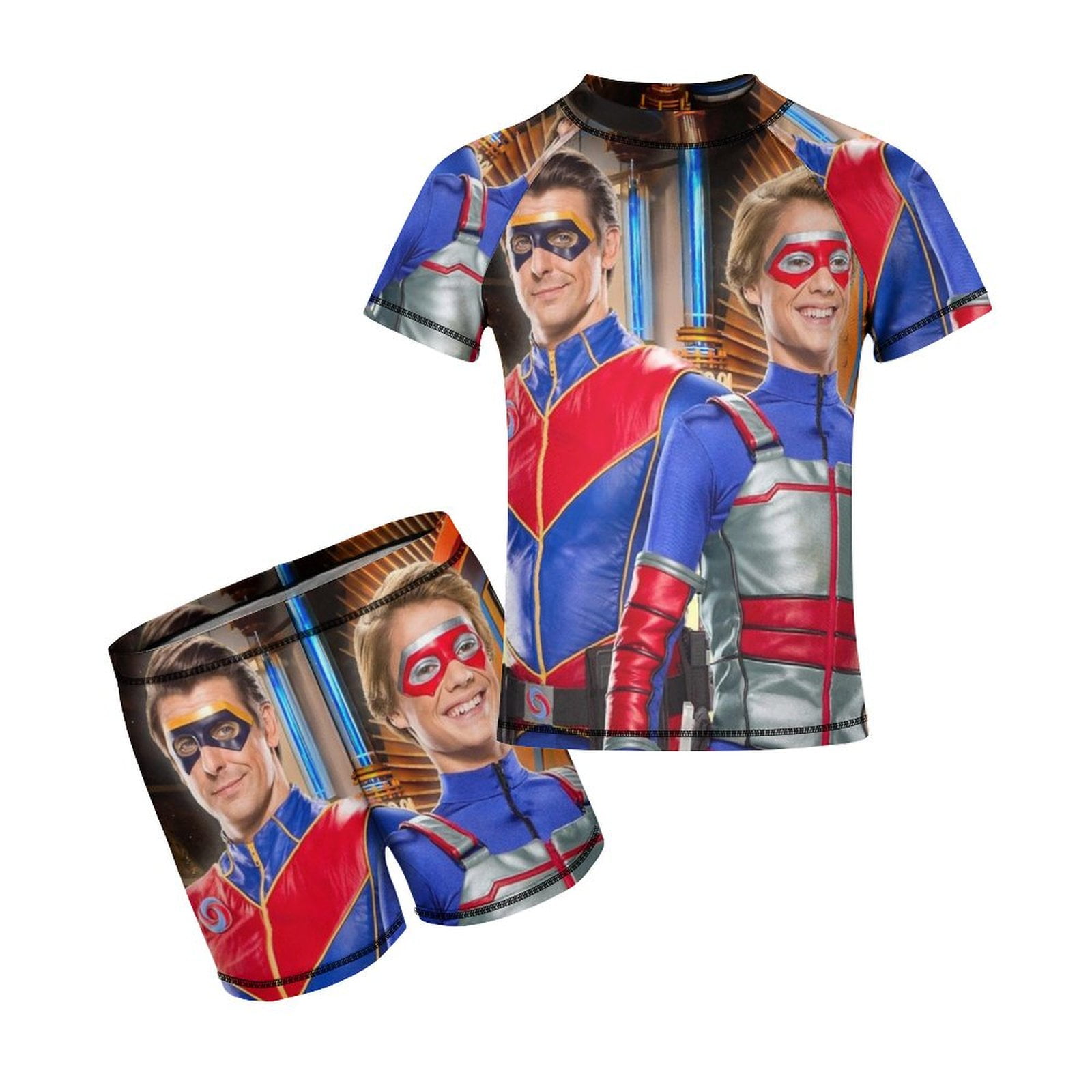 Henry Danger Boys Two Piece Swimsuit Kids Swimwear Set Short Sleeve ...