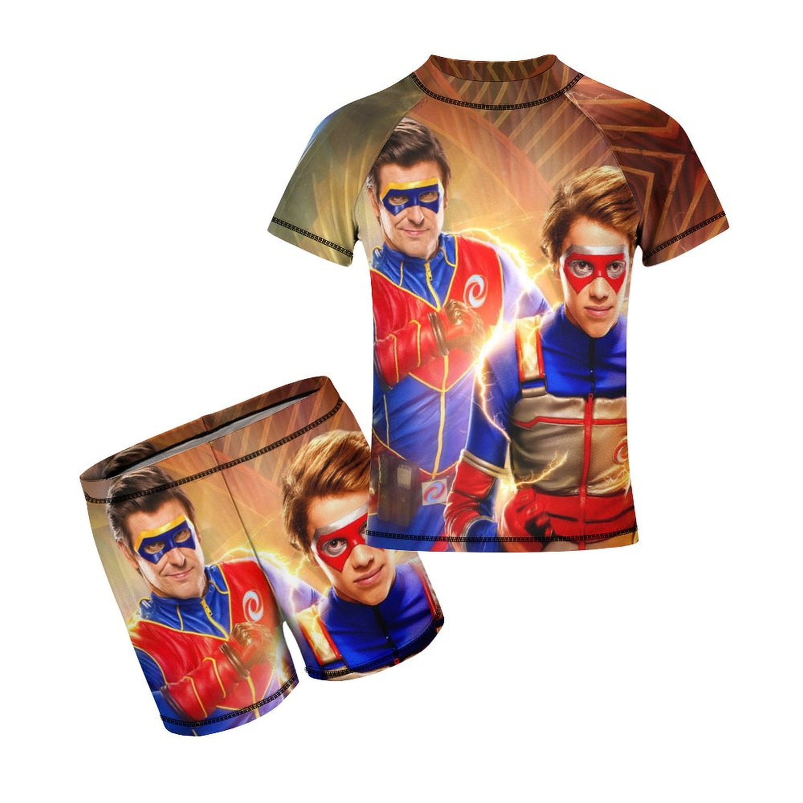 Henry Danger Boys Two Piece Swimsuit Kids Swimwear Set Short Sleeve ...