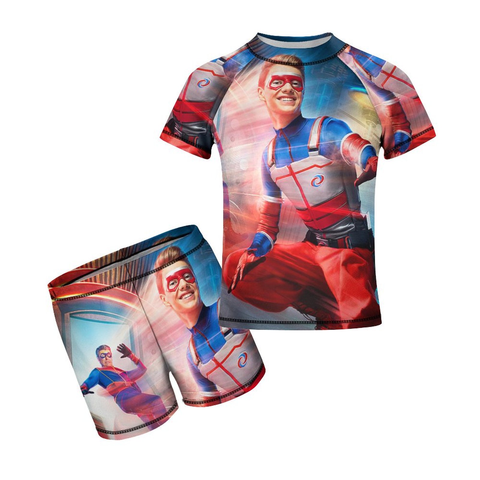 Henry Danger Boys Two Piece Swimsuit Kids Swimwear Set Short Sleeve ...