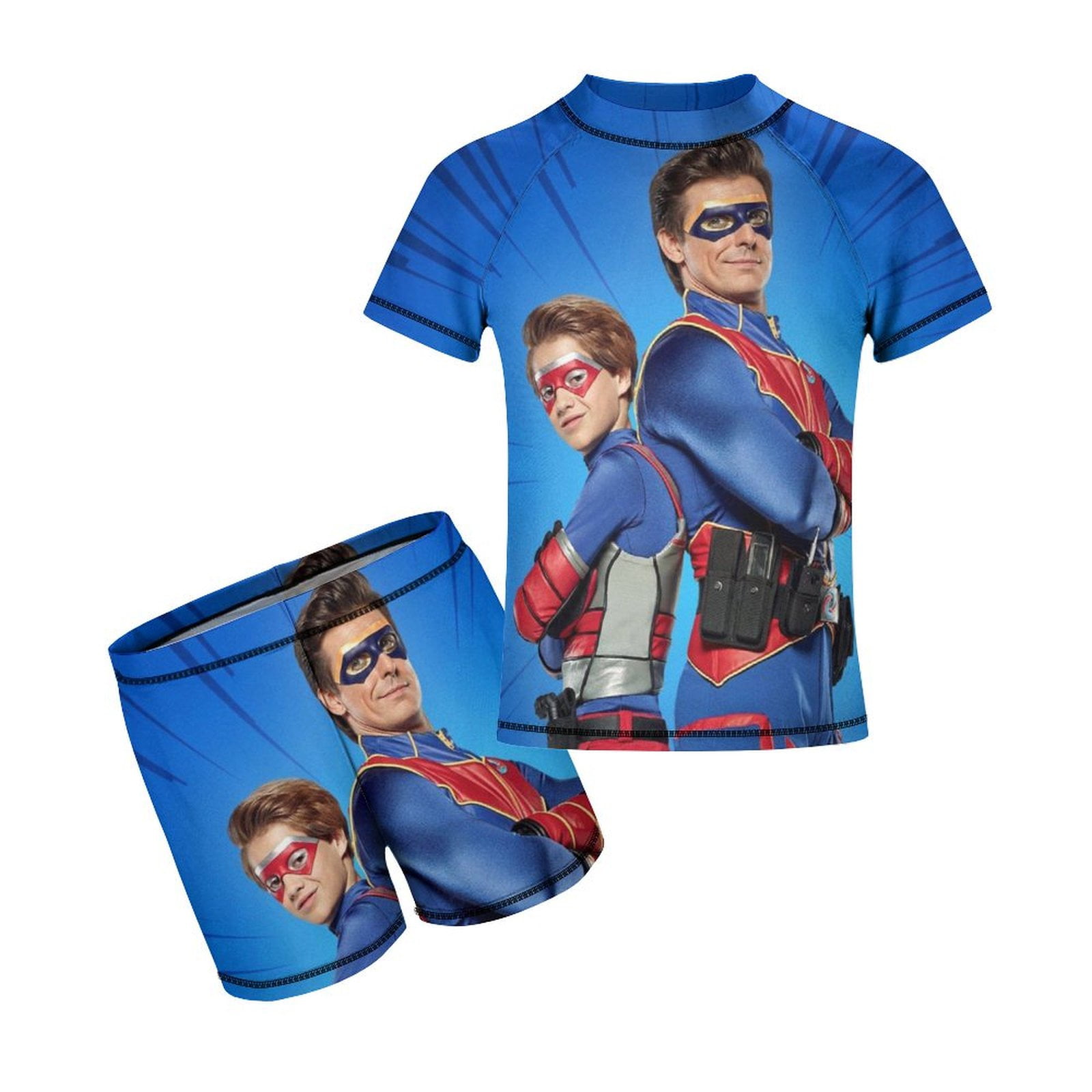 Henry Danger Boys Two Piece Swimsuit Kids Swimwear Set Short Sleeve ...