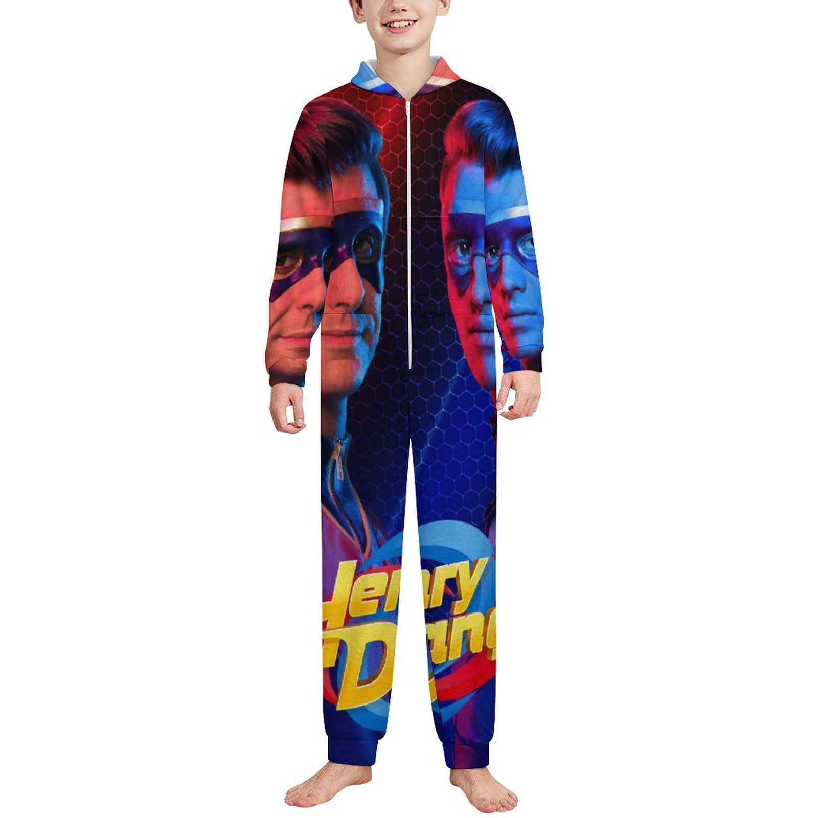 Henry Danger Kids Hooded Union Suit Pajama Onesie Blanket Sleeper for ...