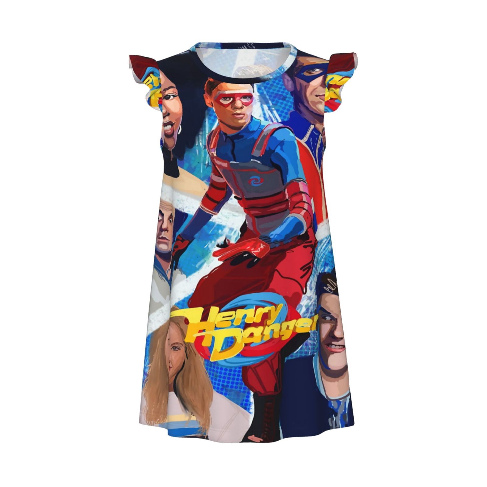 Henry Danger Little Girls Nightgowns Soft Flutter Sleeve Night Dress ...