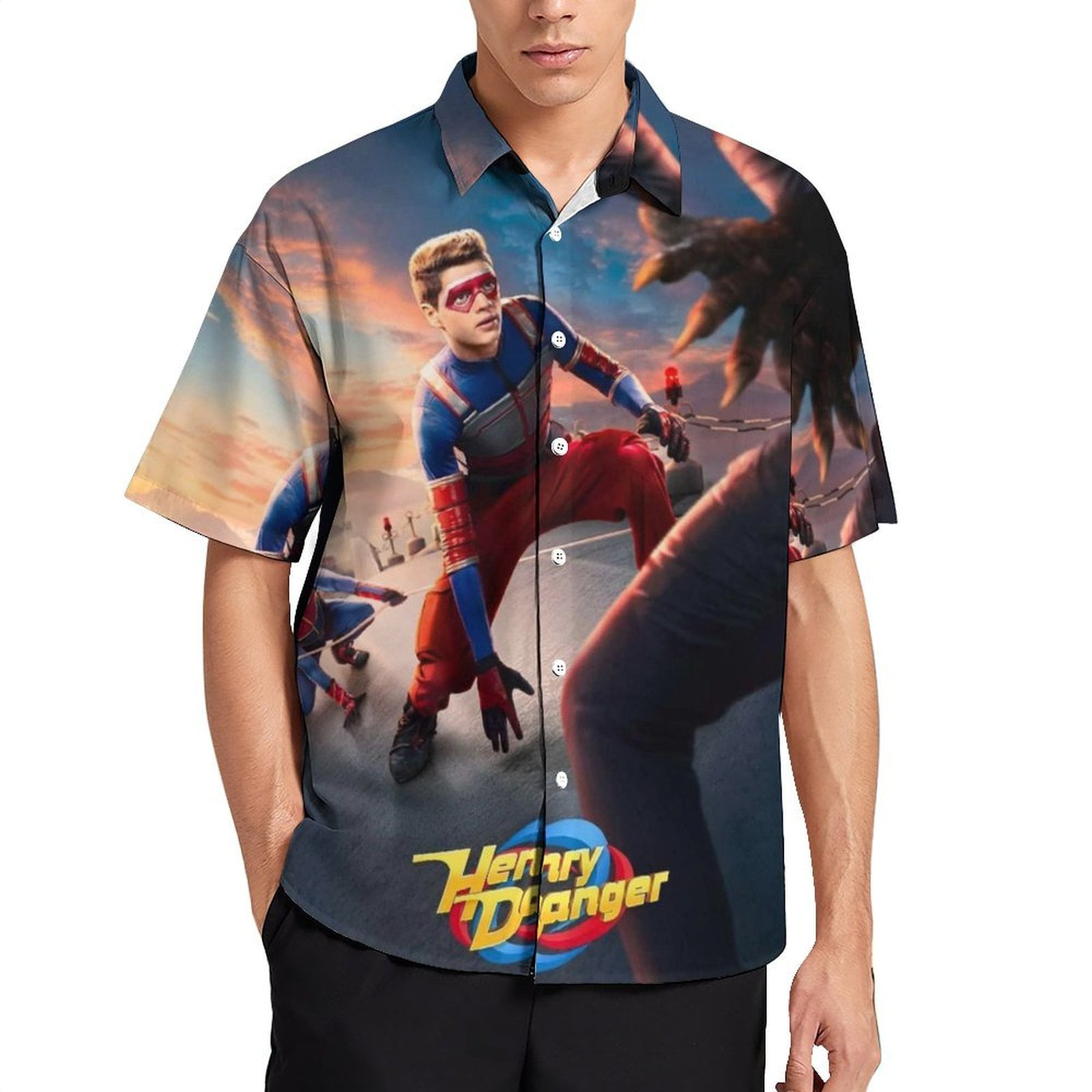 Henry Danger Mens Hawaiian Shirt Short Sleeve Button Down Shirts ...