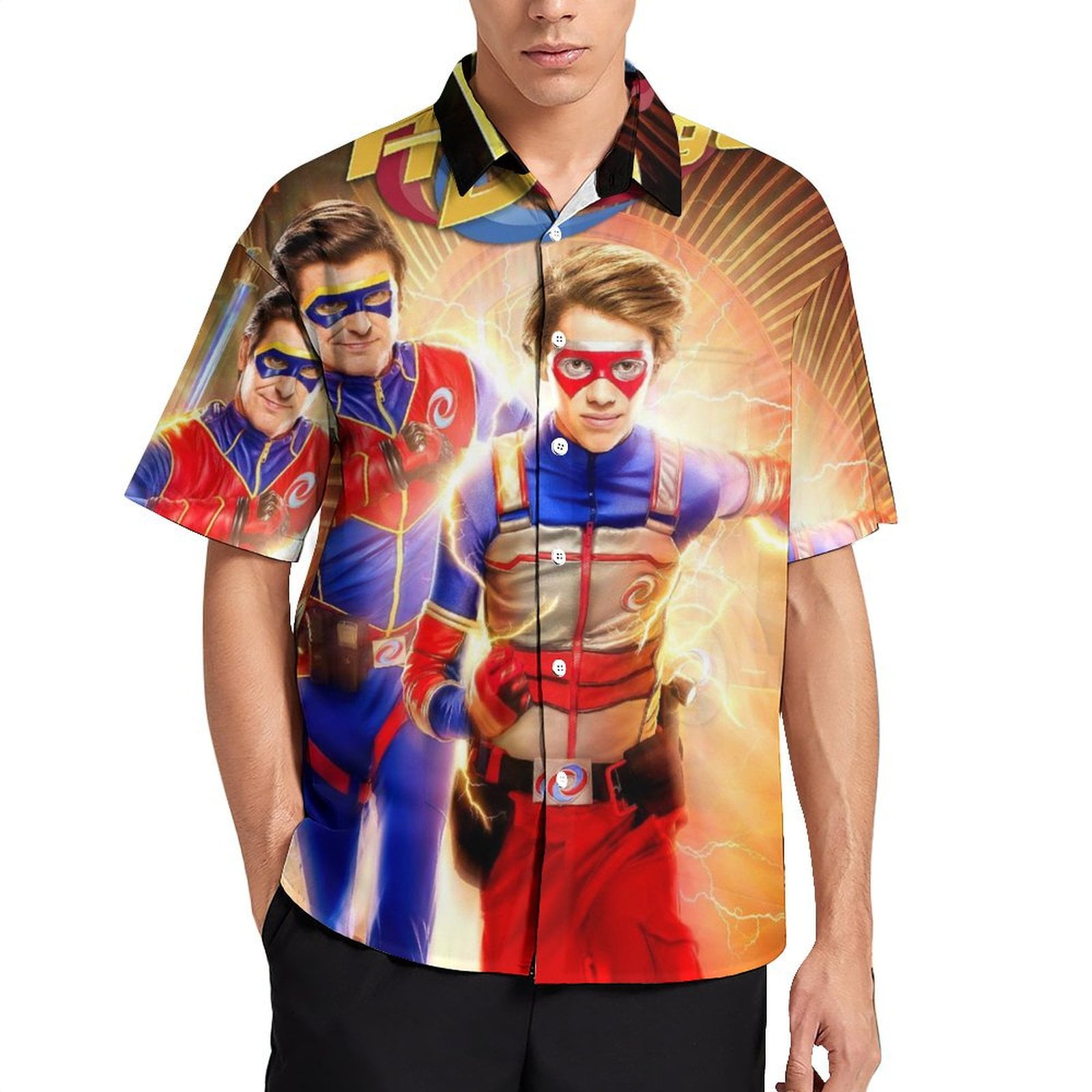 Henry Danger Mens Hawaiian Shirt Short Sleeve Button Down Shirts Tropical Summer Beach Shirts ...