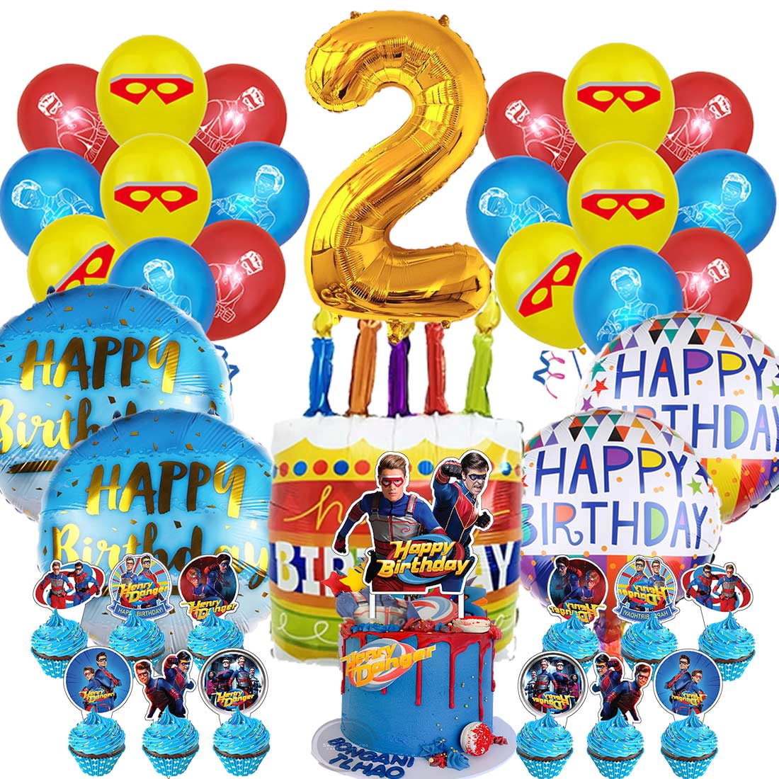 Henry Danger Party Supplies 2nd Decor Kit Balloons Birthday Cake Topper ...