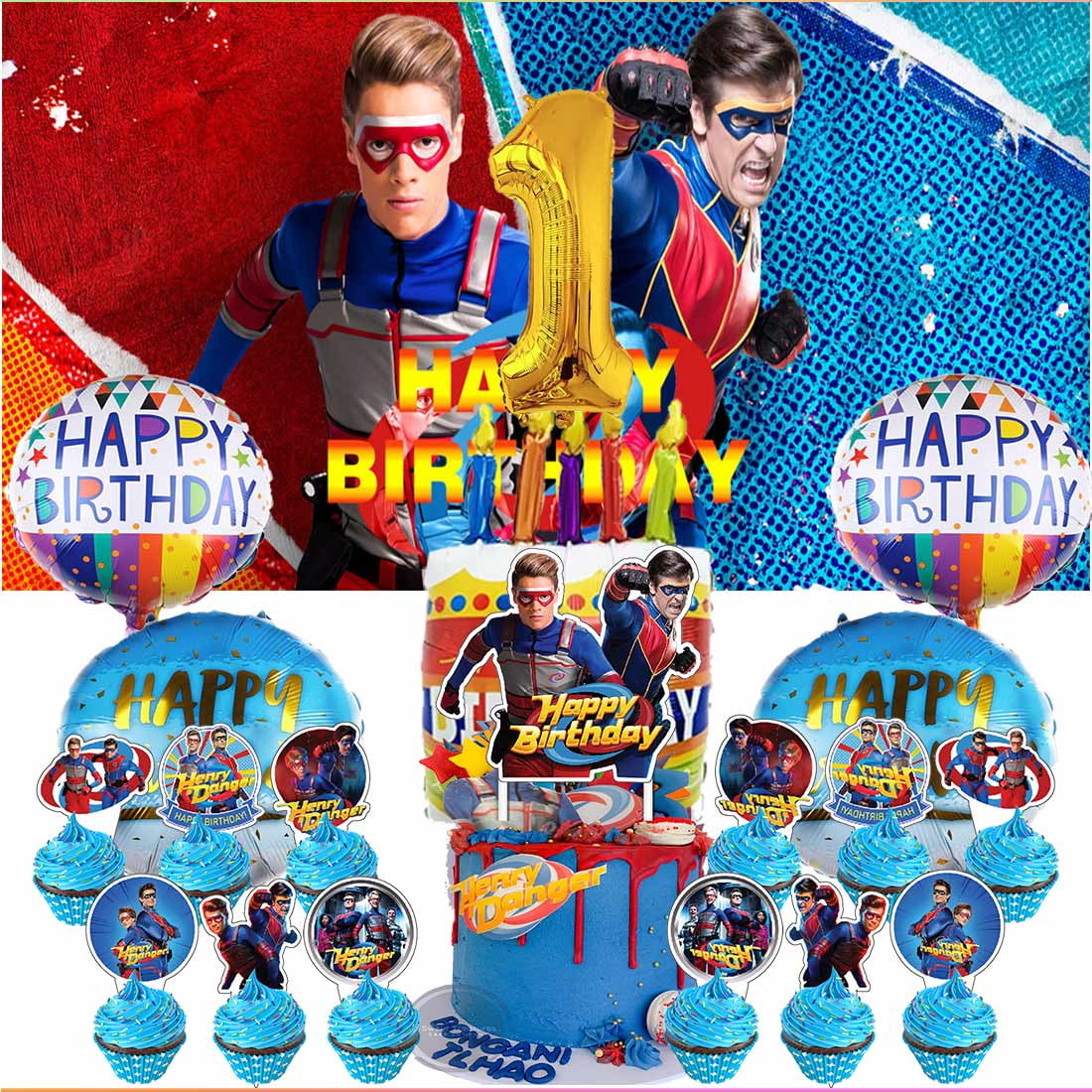 Henry Danger Party Supplies Decor 1st Kit Balloons Birthday Cake Topper ...